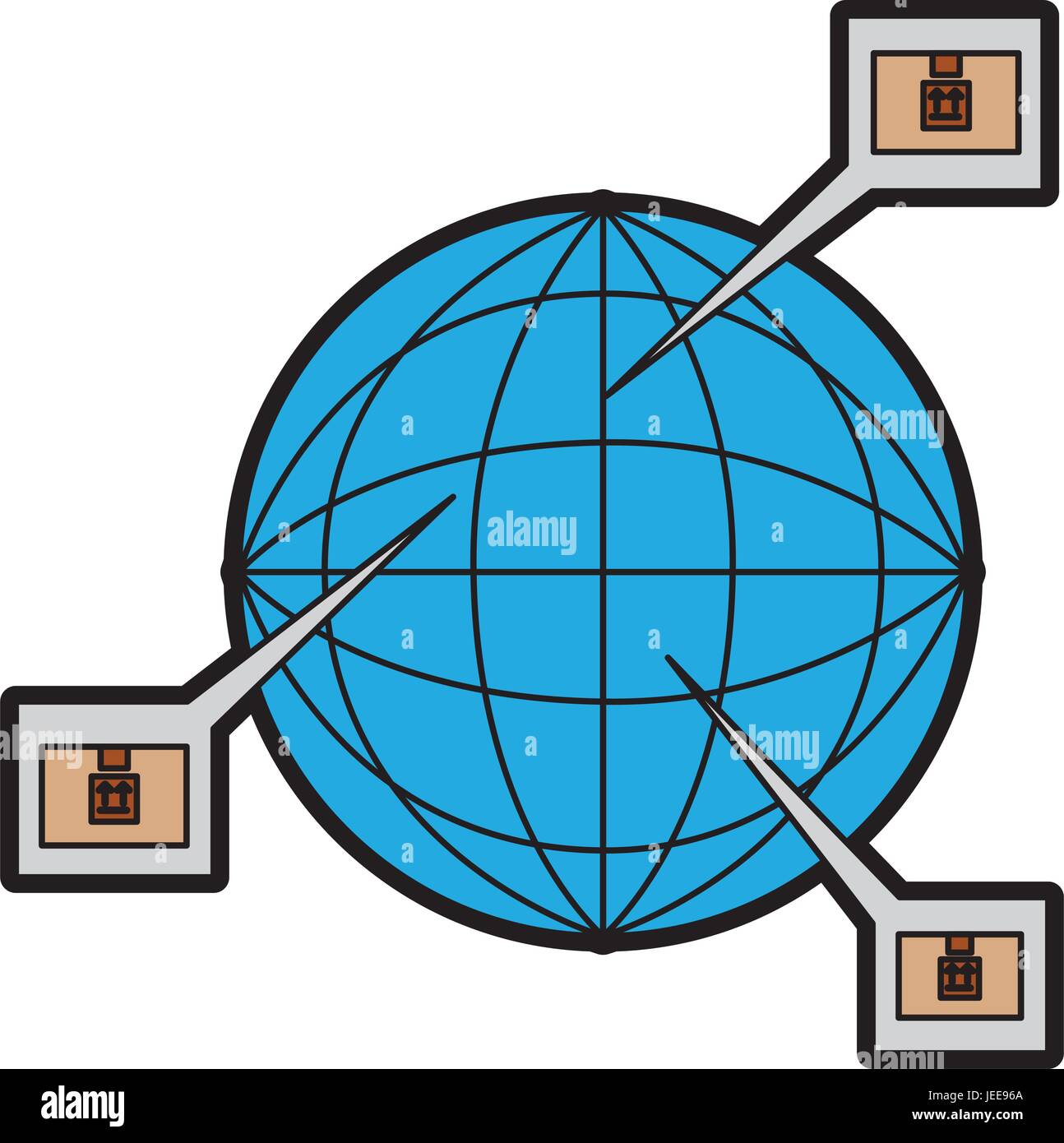 Planet earth globe boxes Stock Vector Images - Alamy