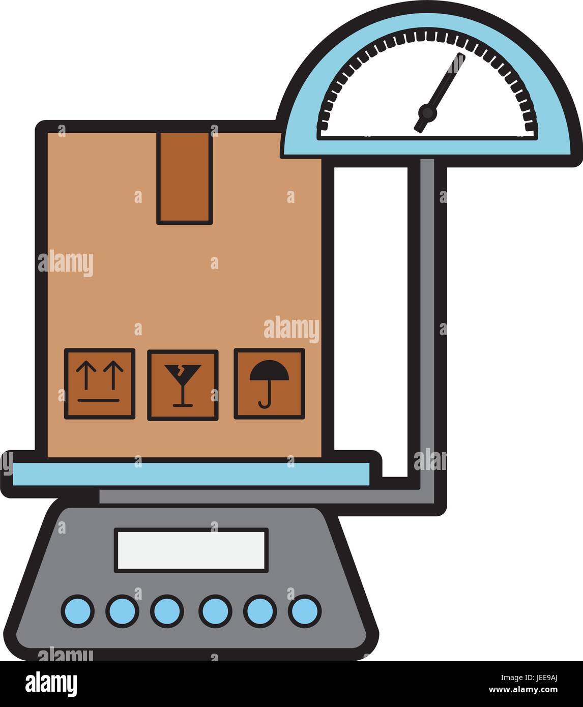 scale with box carton delivery icon Stock Vector Image & Art - Alamy