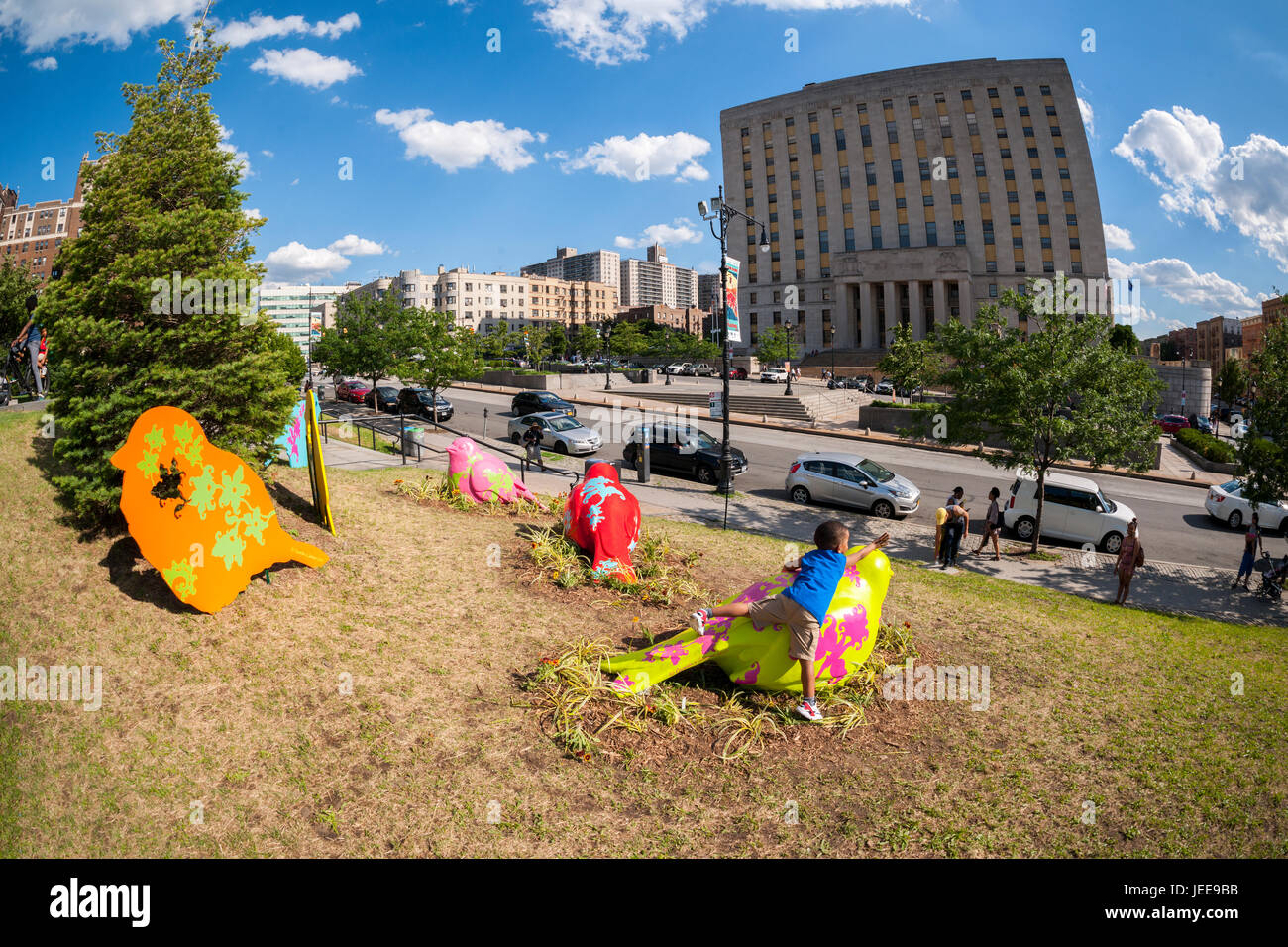 Visitors to Joyce Kilmer Park in the Bronx in New York on Tuesday, June ...