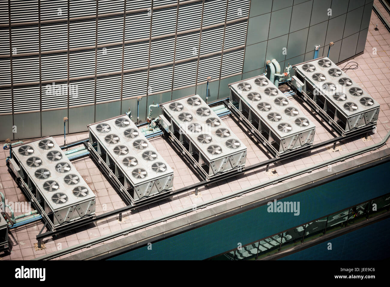 HVAC equipment on the roof of an office buildings in Midtown Manhattan ...