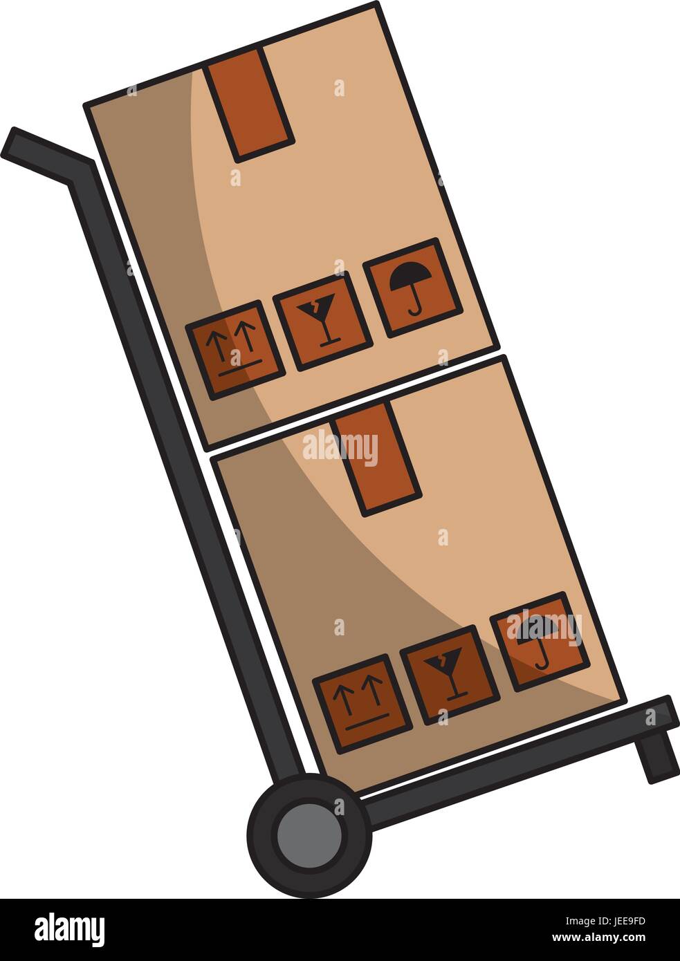 cart with boxes carton delivery icon Stock Vector Image & Art - Alamy