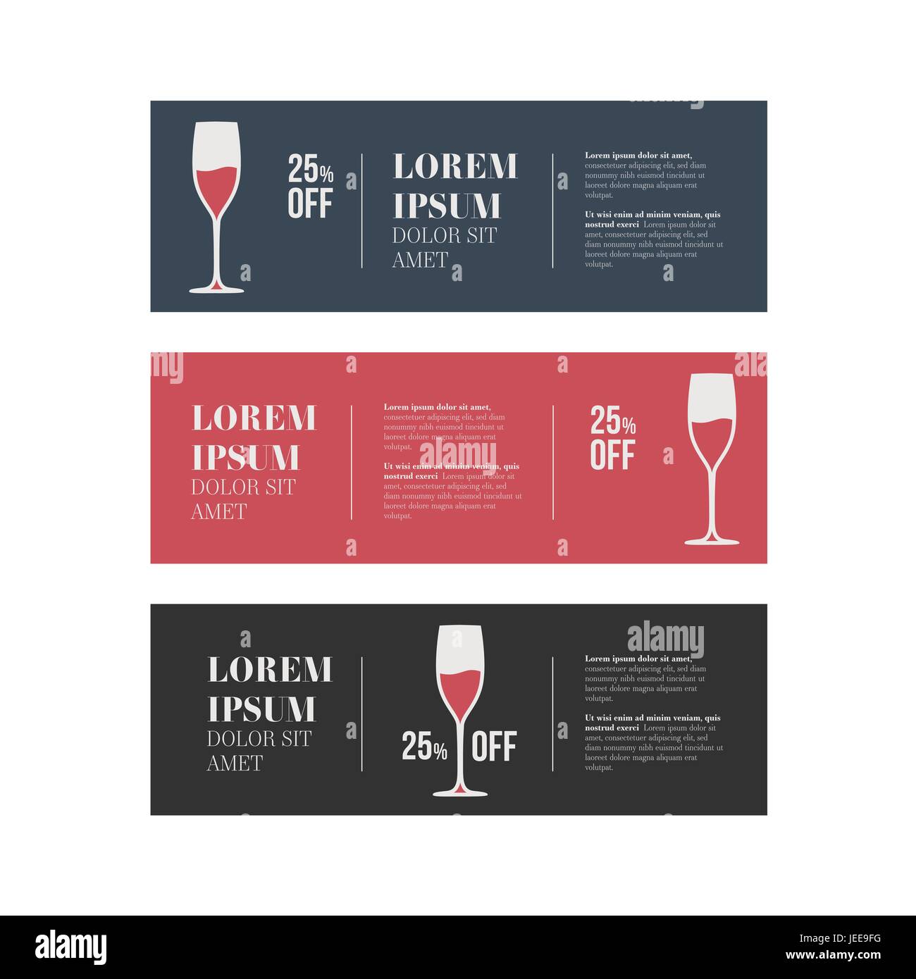 cafe banners set with wine glass Stock Vector Image & Art - Alamy
