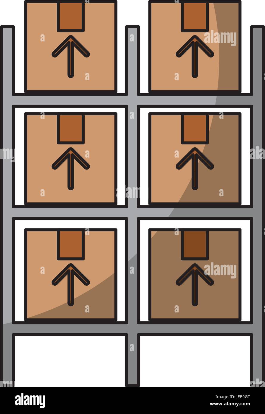 pile boxes carton in shelf delivery icon Stock Vector Image & Art - Alamy