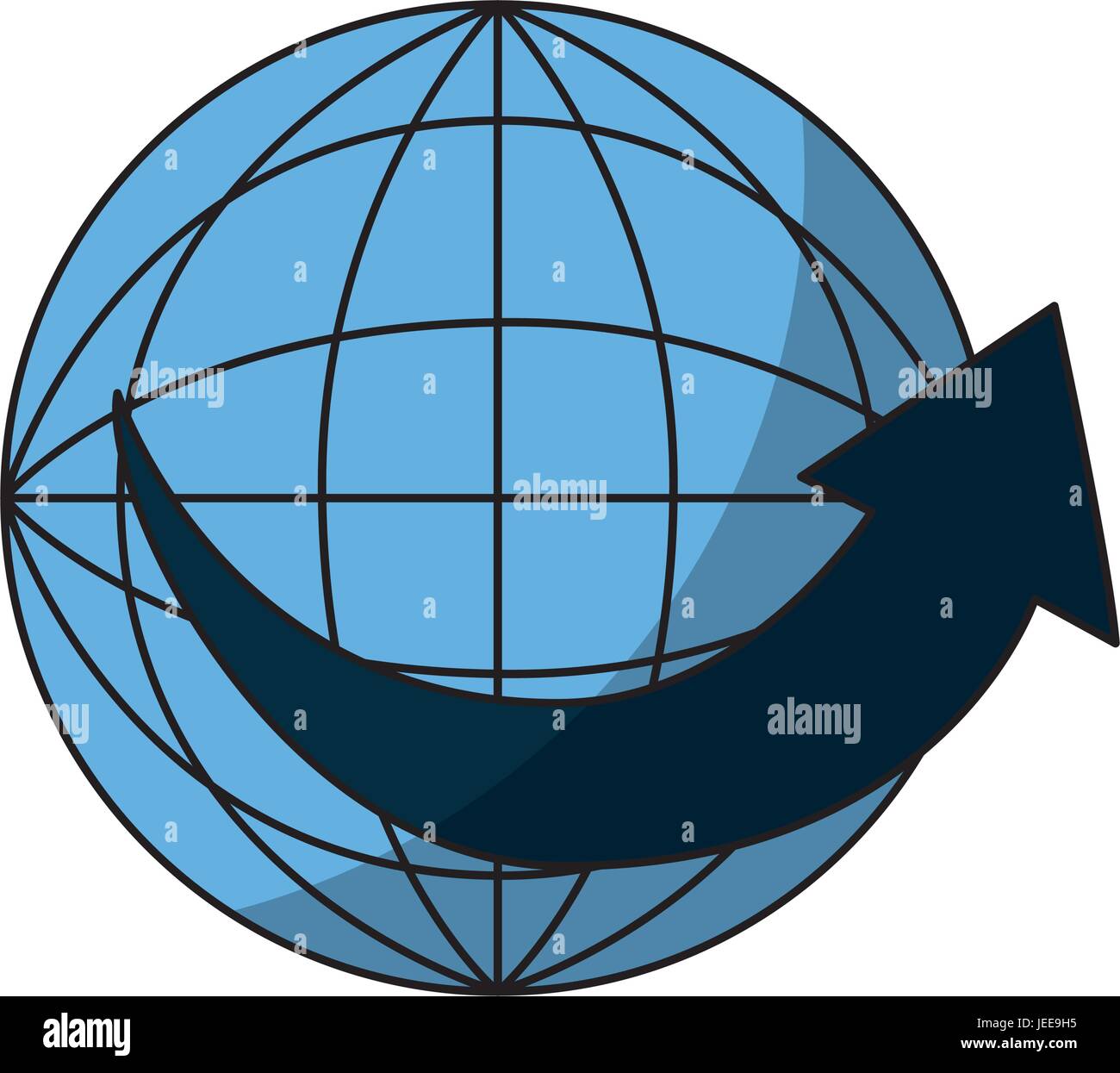 sphere planet with arrow around Stock Vector Image & Art - Alamy