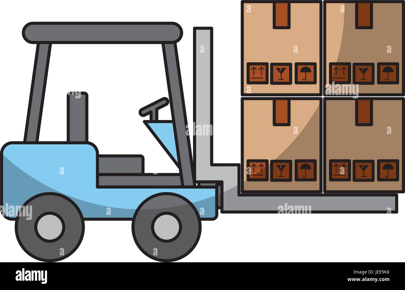 Forklift load boxes truck Stock Vector Images - Alamy