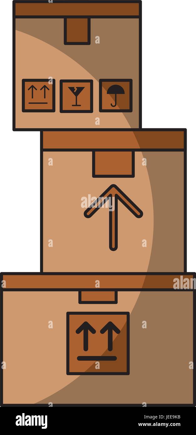 pile boxes carton delivery icon Stock Vector Image & Art - Alamy
