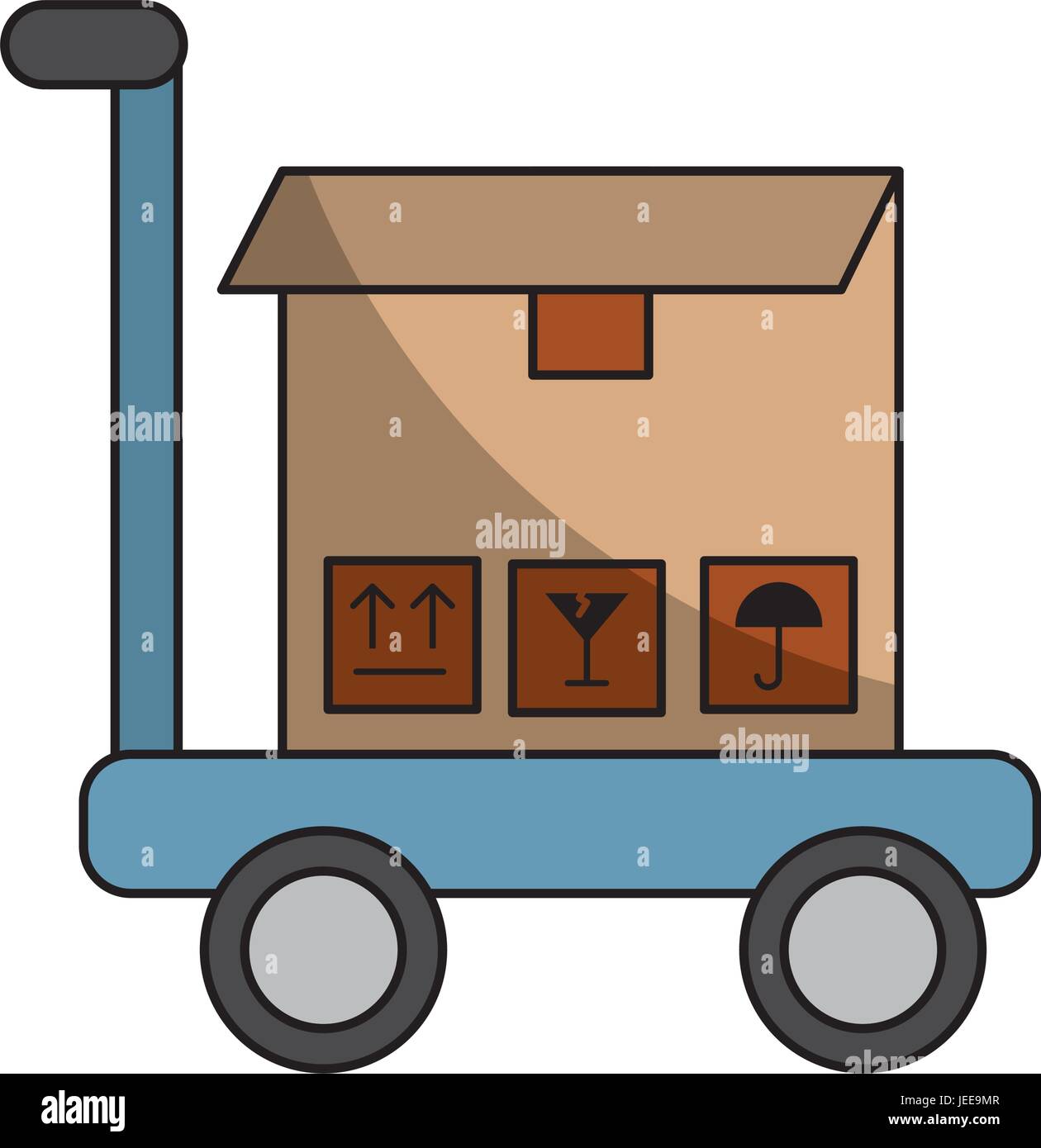 cart with boxes carton delivery icon Stock Vector Image & Art - Alamy