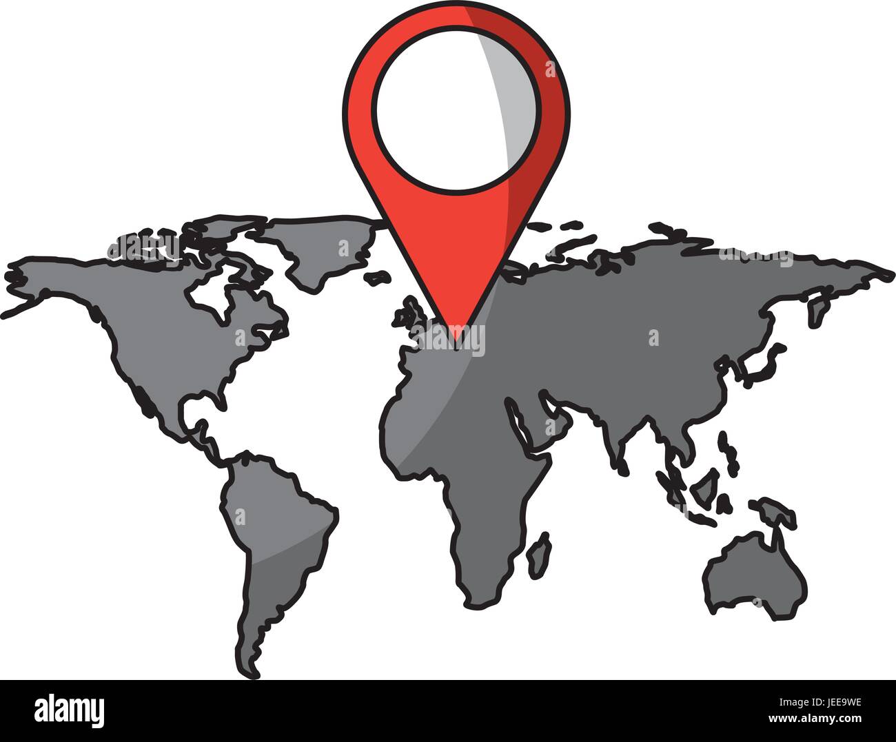 world map with pin location box Stock Vector Image & Art - Alamy