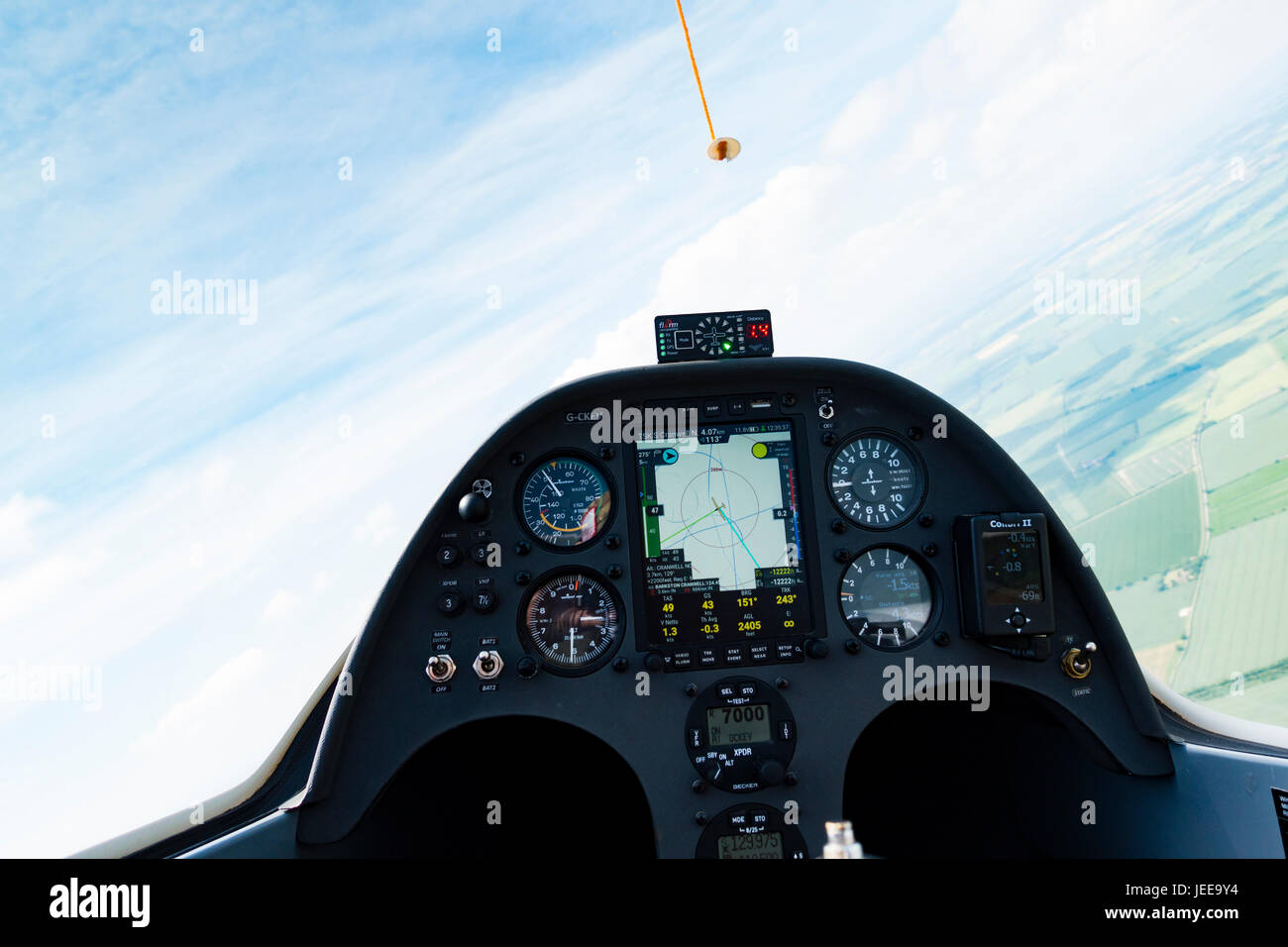 pilots eye view of Modern instrument panel in a Schemmp Hirth Duo ...
