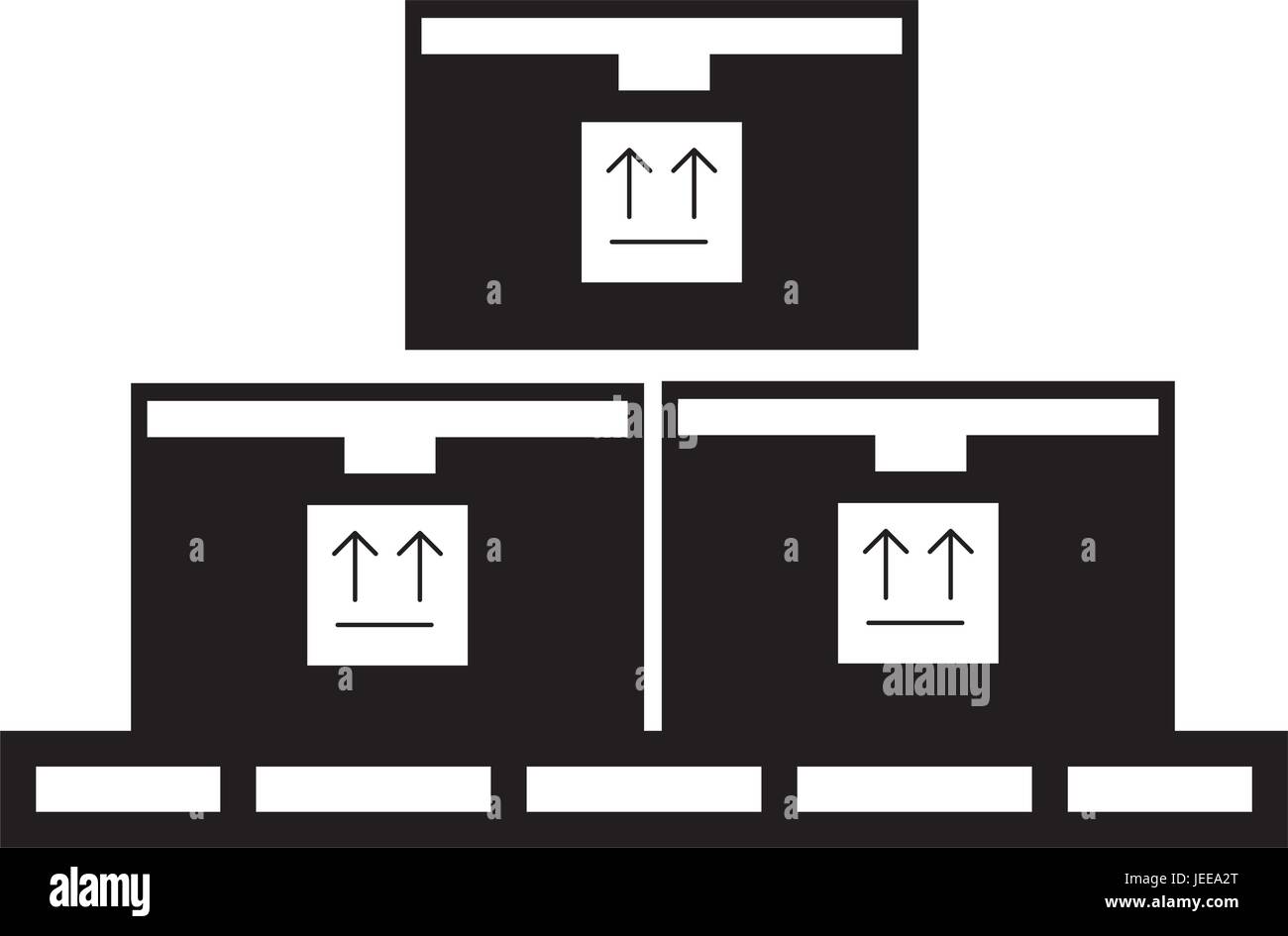 pile boxes in stowages carton delivery icon Stock Vector Image & Art ...