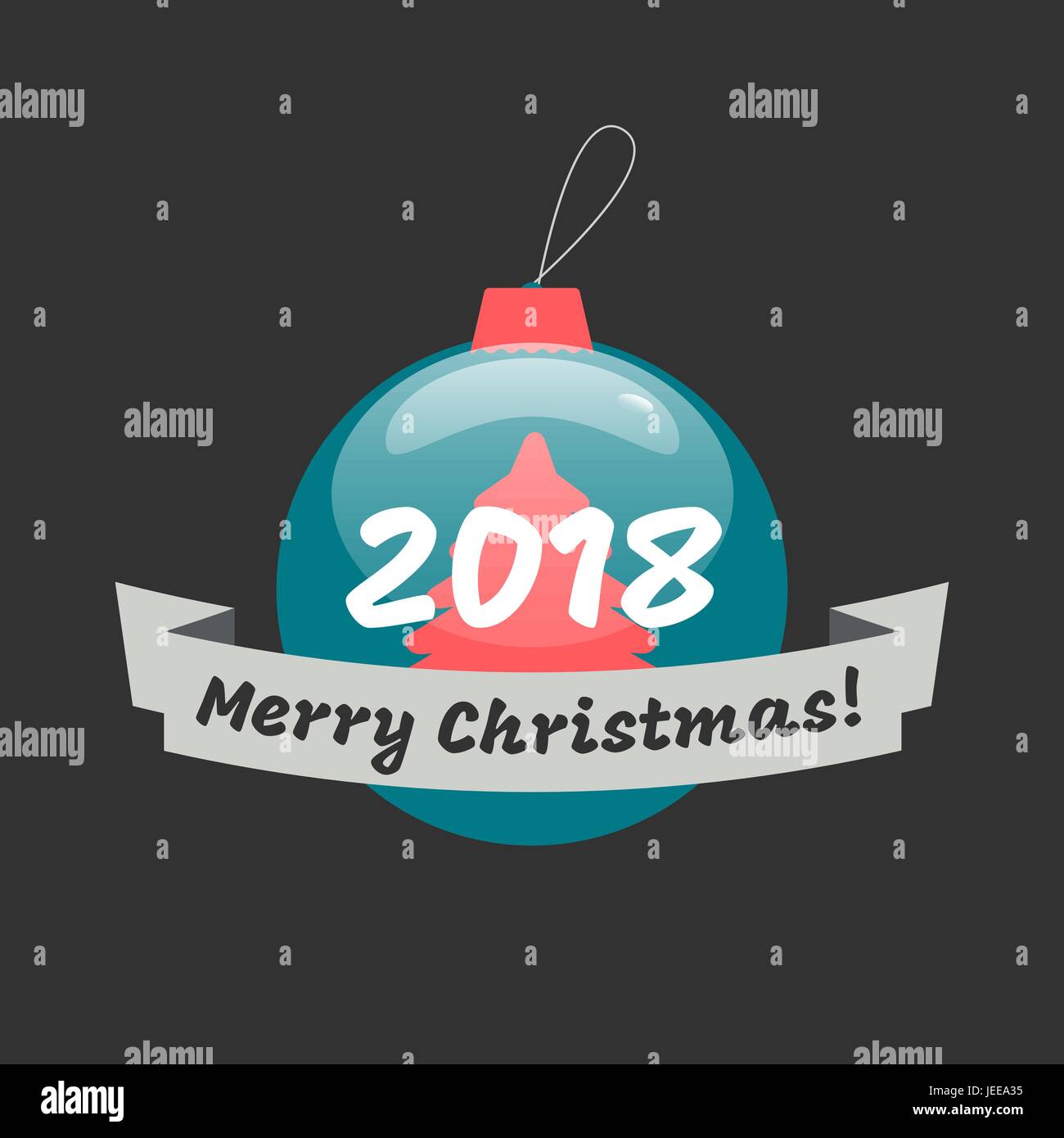 Christmas red retro toy Stock Vector Images - Alamy