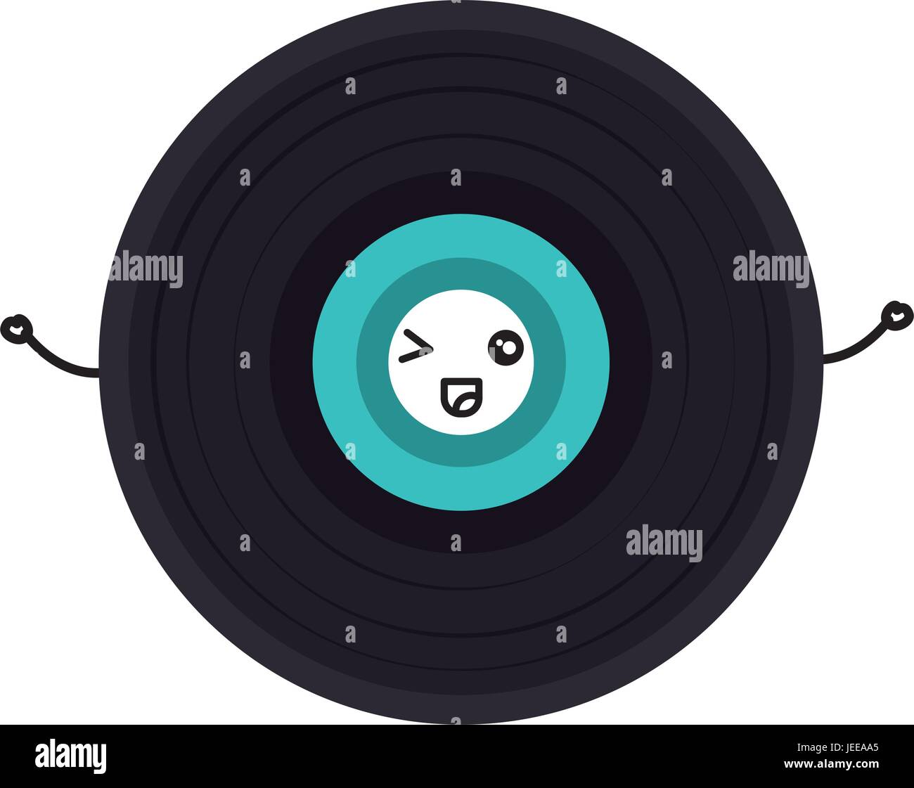 vinyl disk kawaii character vector illustration design Stock Vector ...