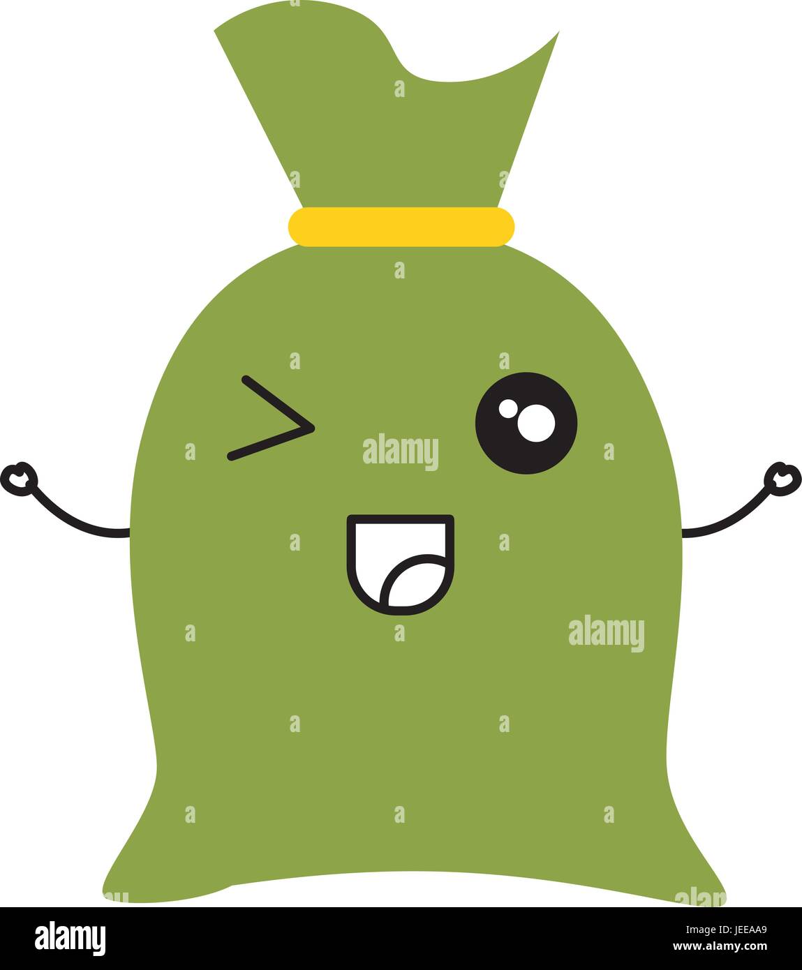 Fabric sack kawaii character vector illustration design Stock Vector ...