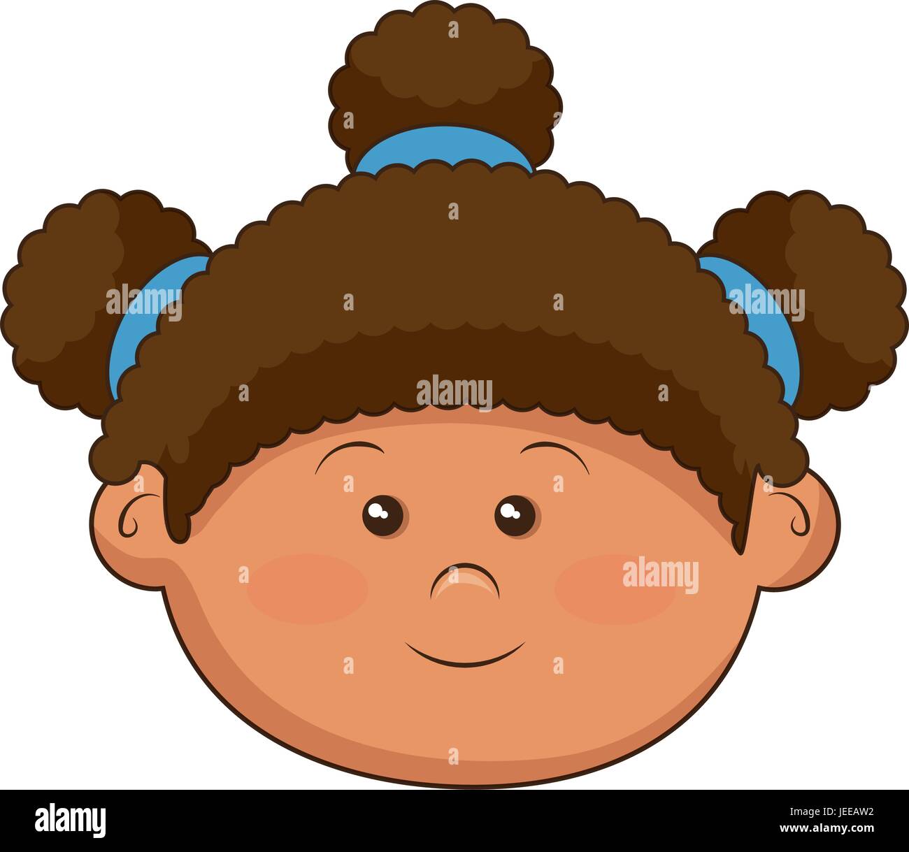 cute little girl head character vector illustration design Stock Vector ...