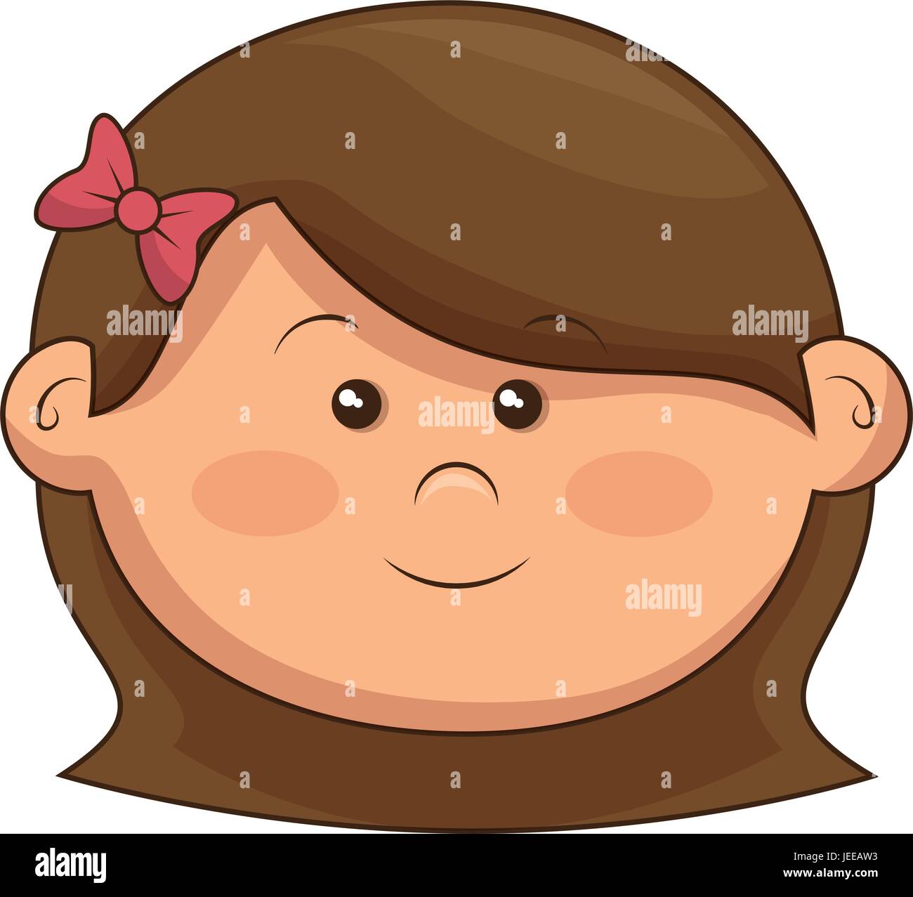 cute little girl head character vector illustration design Stock Vector ...