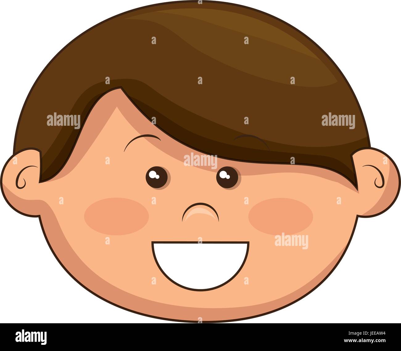 cute little boy head character vector illustration design Stock Vector ...