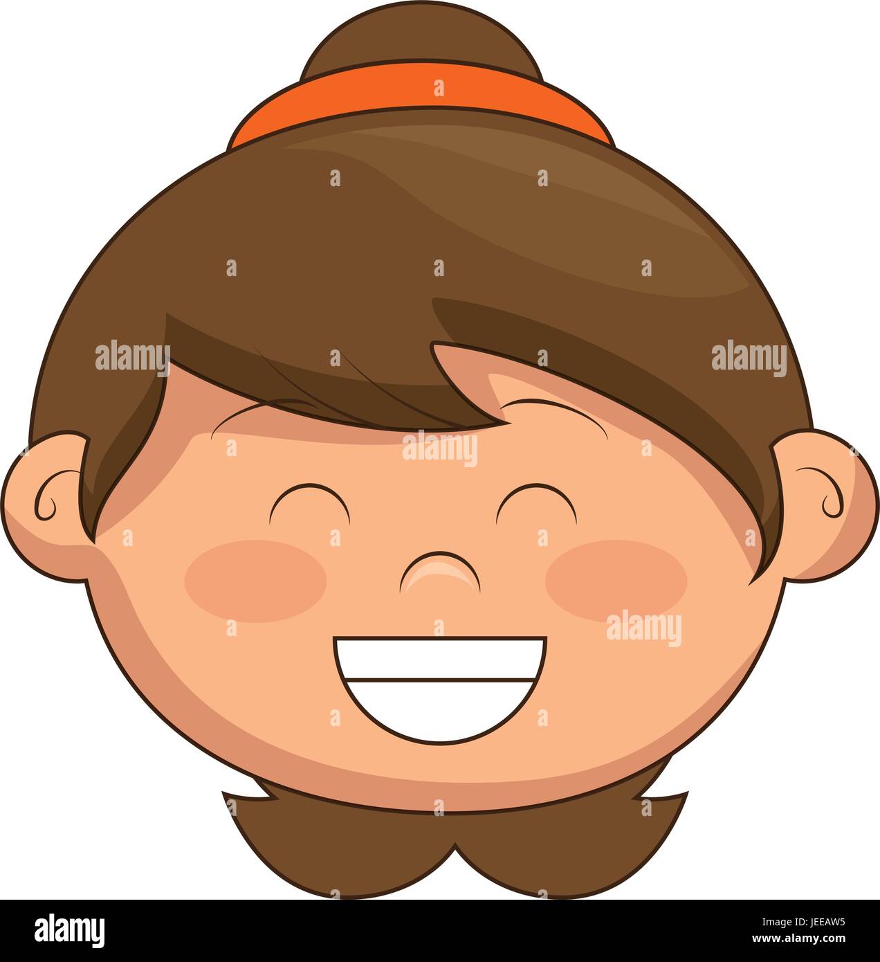 cute little girl head character vector illustration design Stock Vector ...