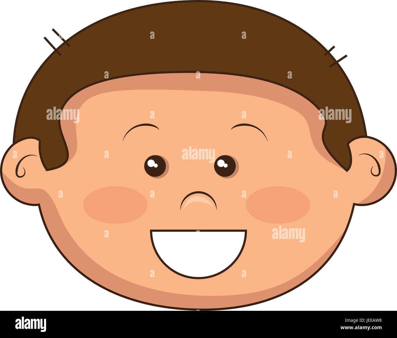 cute little boy head character vector illustration design Stock Vector ...