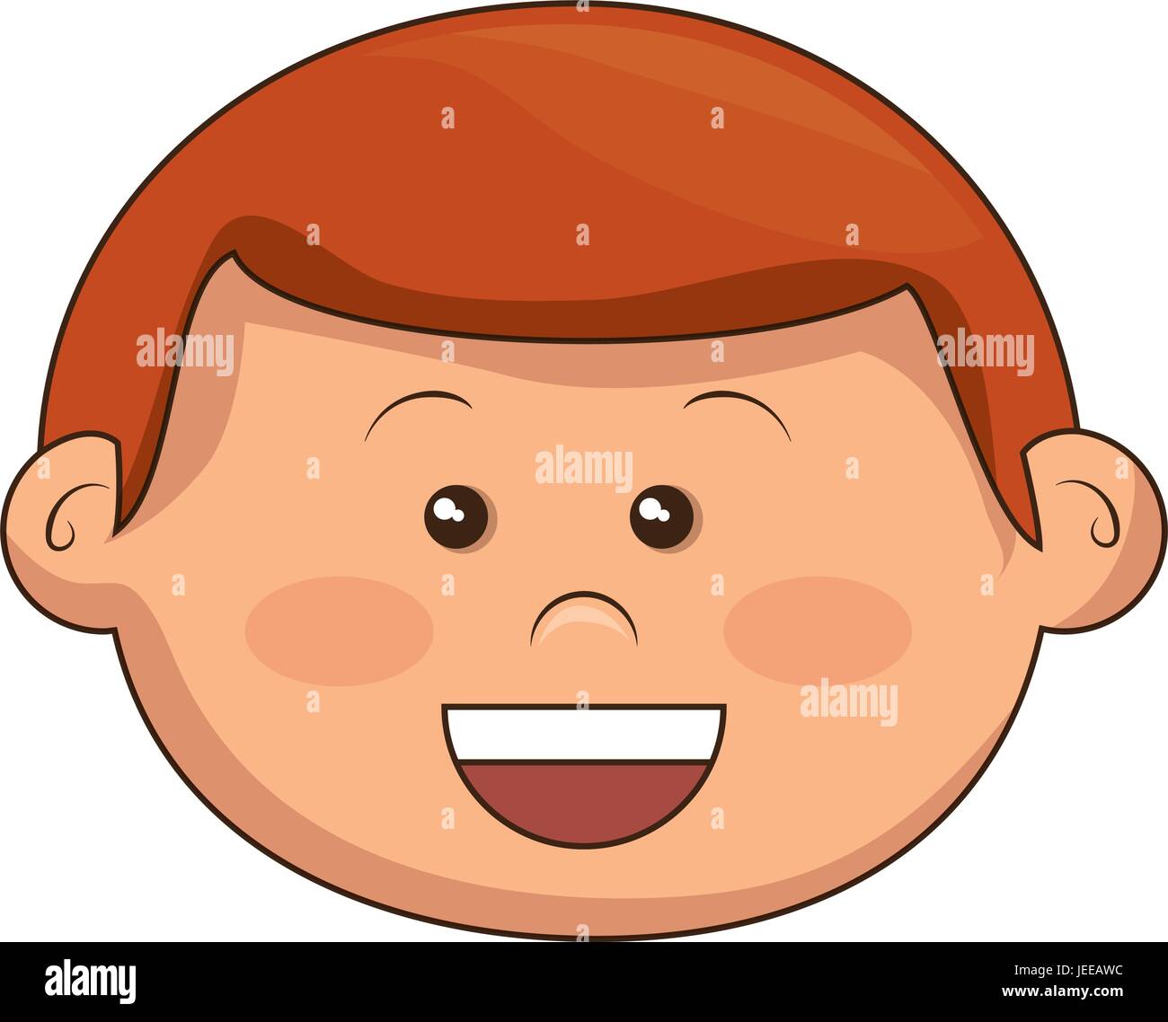 cute little boy head character vector illustration design Stock Vector ...