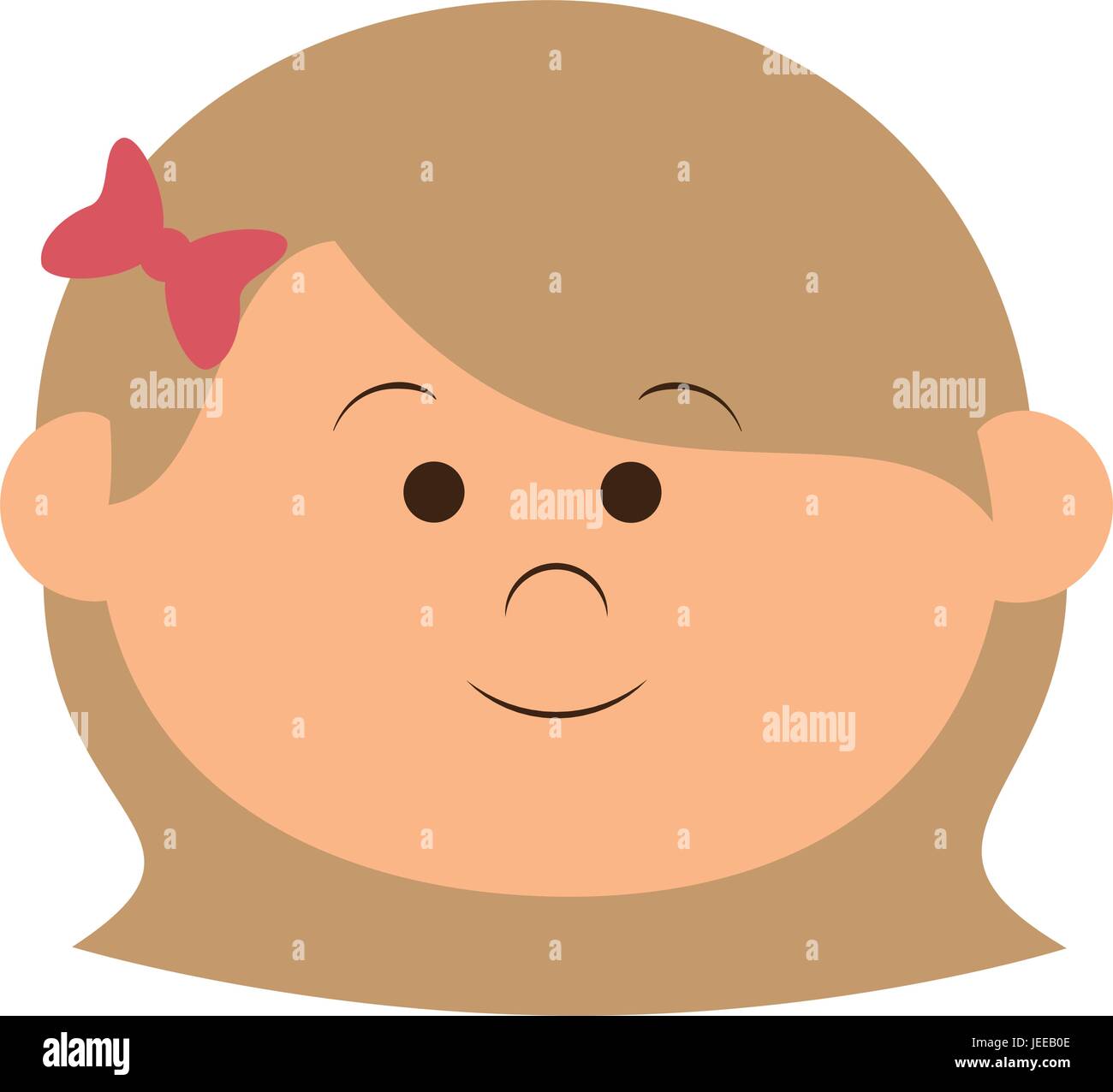 cute little girl head character vector illustration design Stock Vector ...