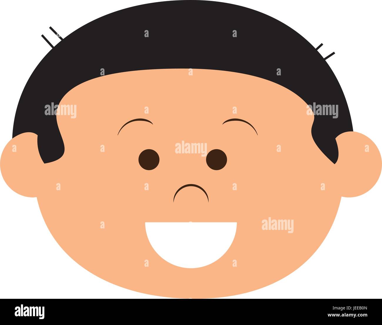 cute little boy head character vector illustration design Stock Vector ...