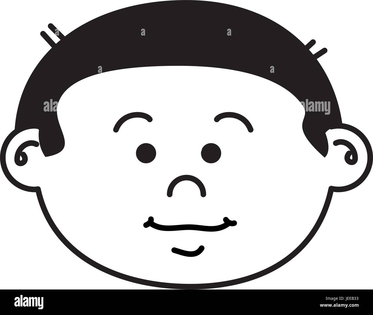 cute little boy head character vector illustration design Stock Vector ...