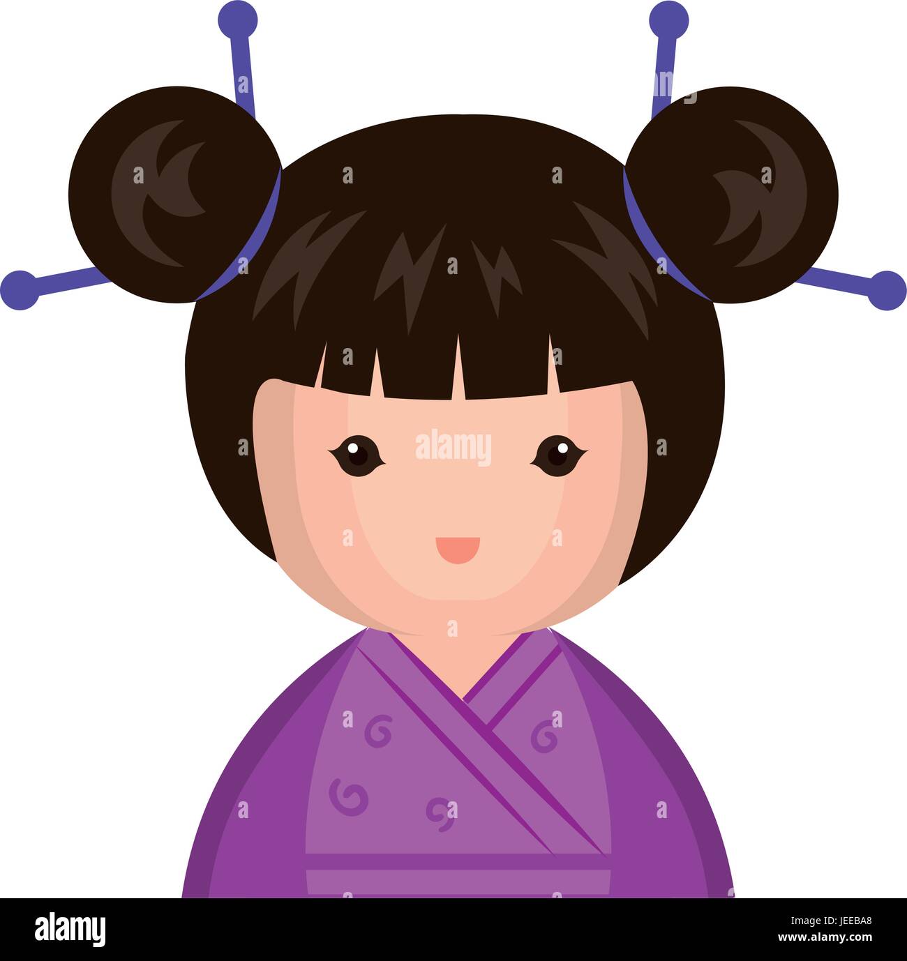 cute Little japanese doll vector illustration design Stock Vector Image ...