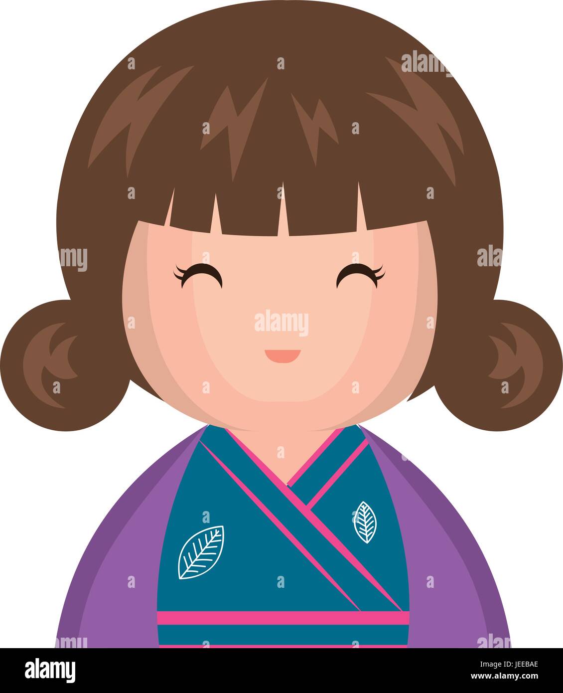 cute Little japanese doll vector illustration design Stock Vector Image ...
