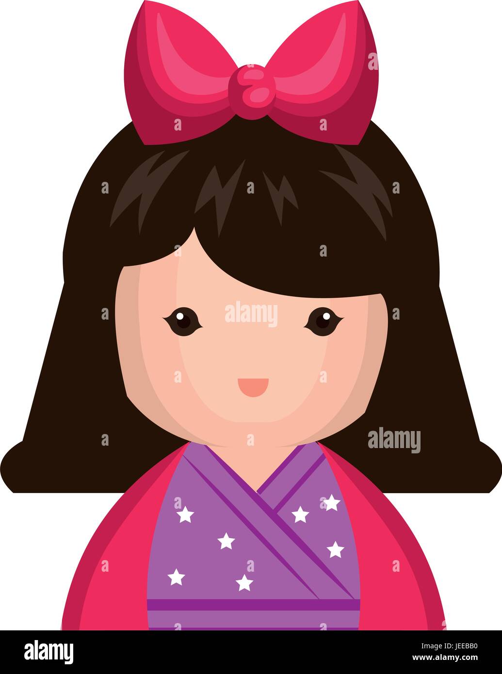 cute Little japanese doll vector illustration design Stock Vector Image ...
