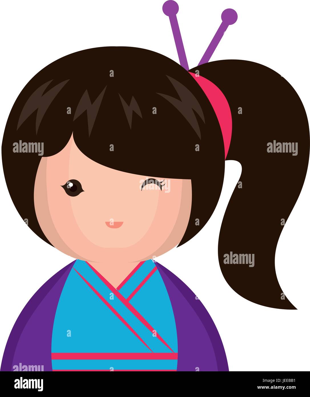 cute Little japanese doll vector illustration design Stock Vector Image ...
