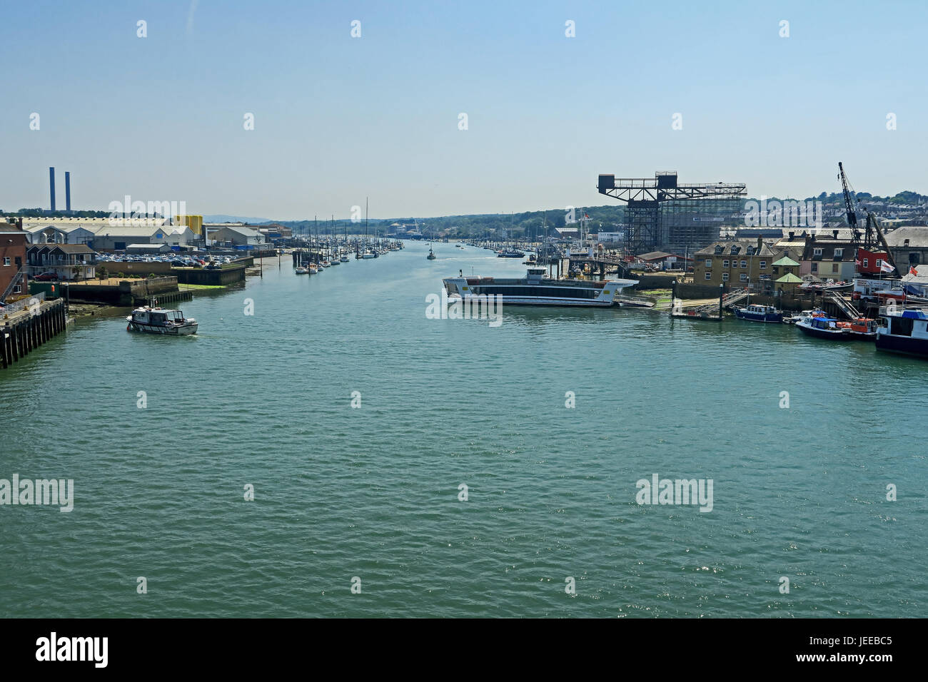 The Harbour entrance at East Cowes on the Isle of Wight Stock Photo - Alamy