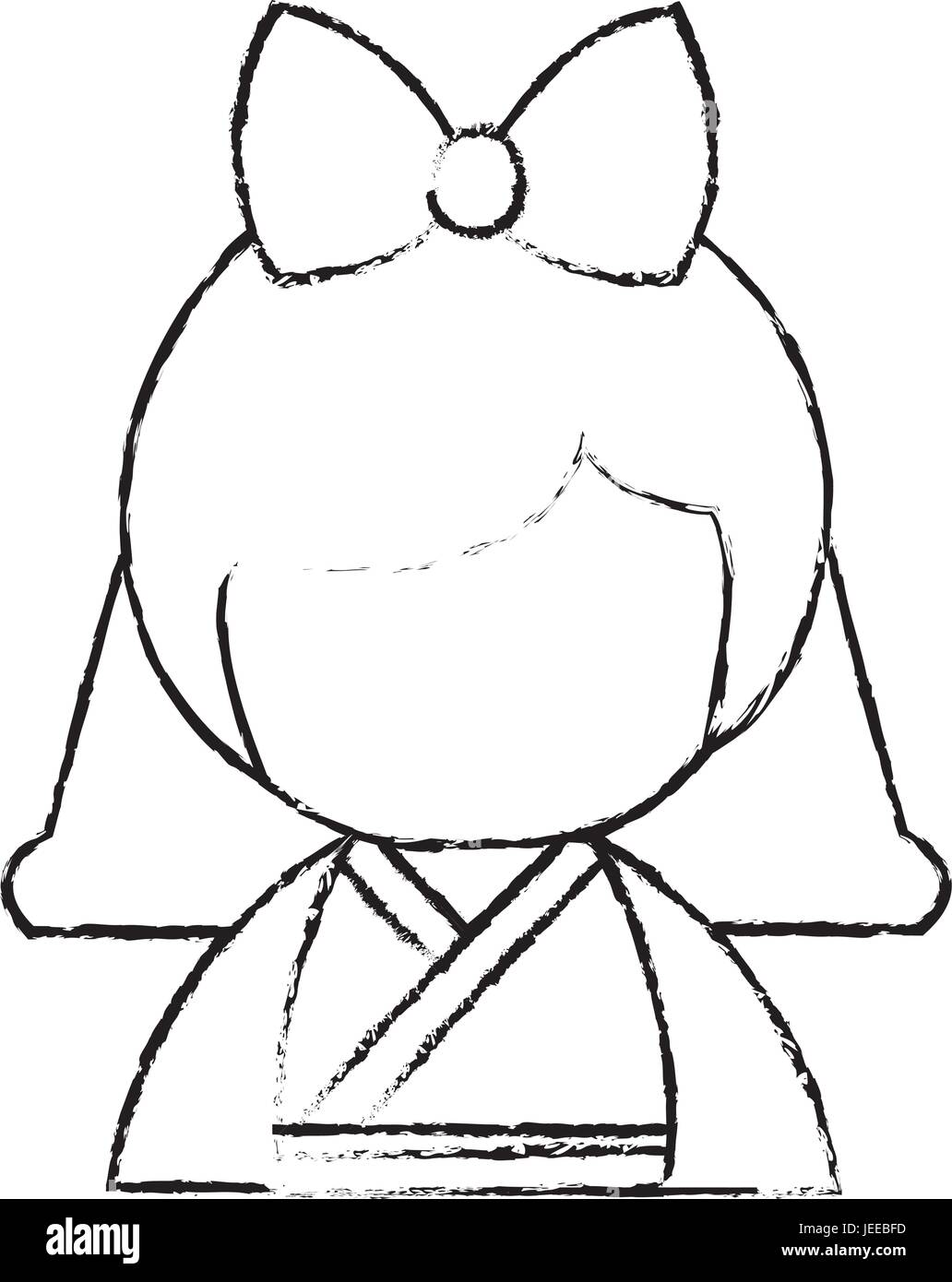 cute Little japanese doll vector illustration design Stock Vector Image ...