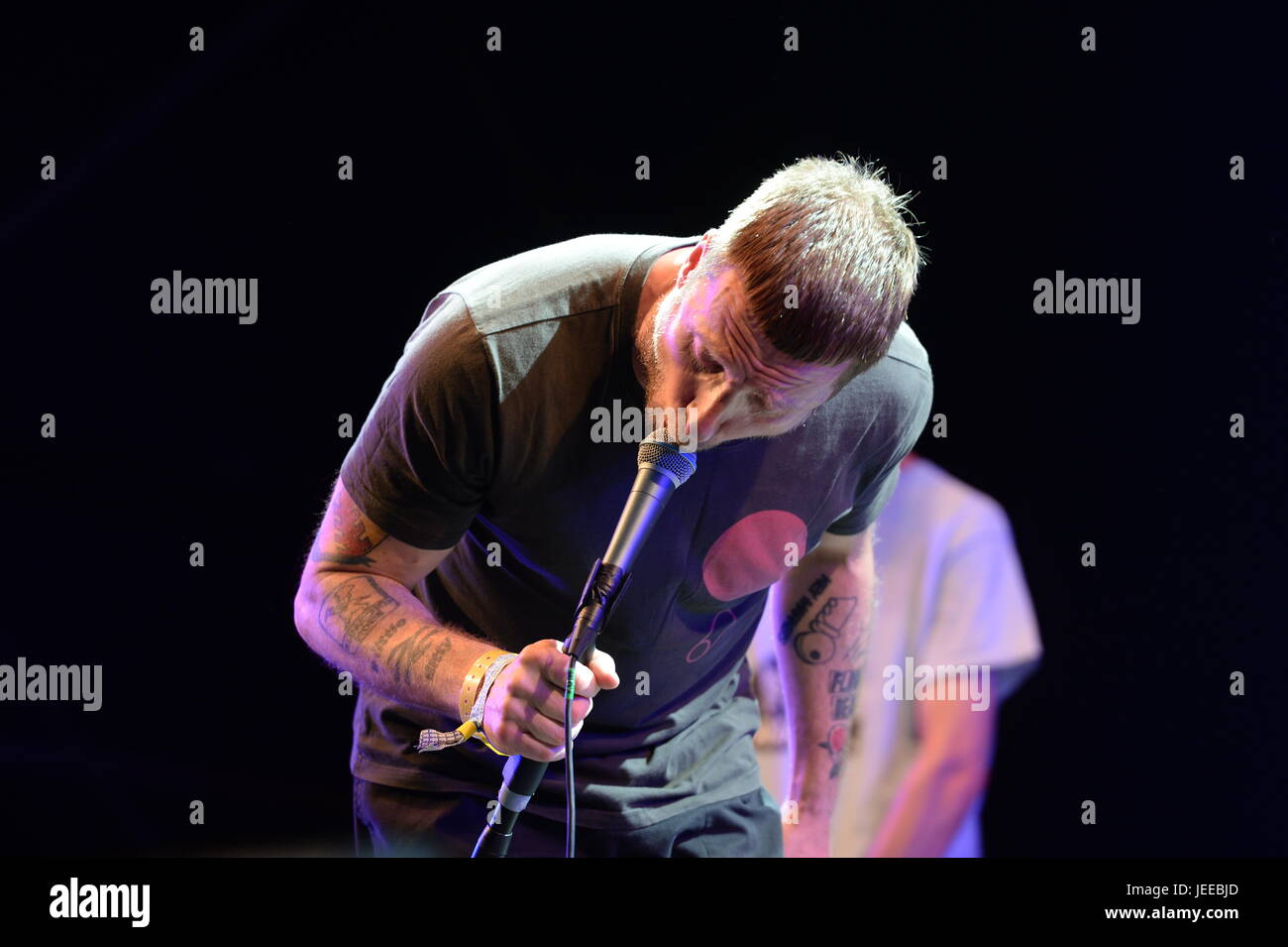 Jason Williamson of Sleaford Mods performing on The Park Stage at the ...