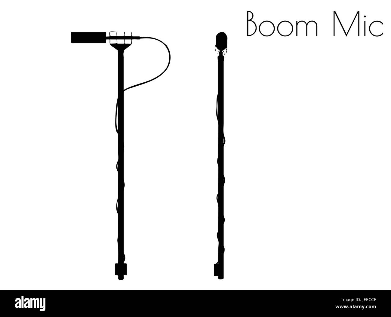 EPS 10 vector illustration of Boom Mic silhouette on white background ...