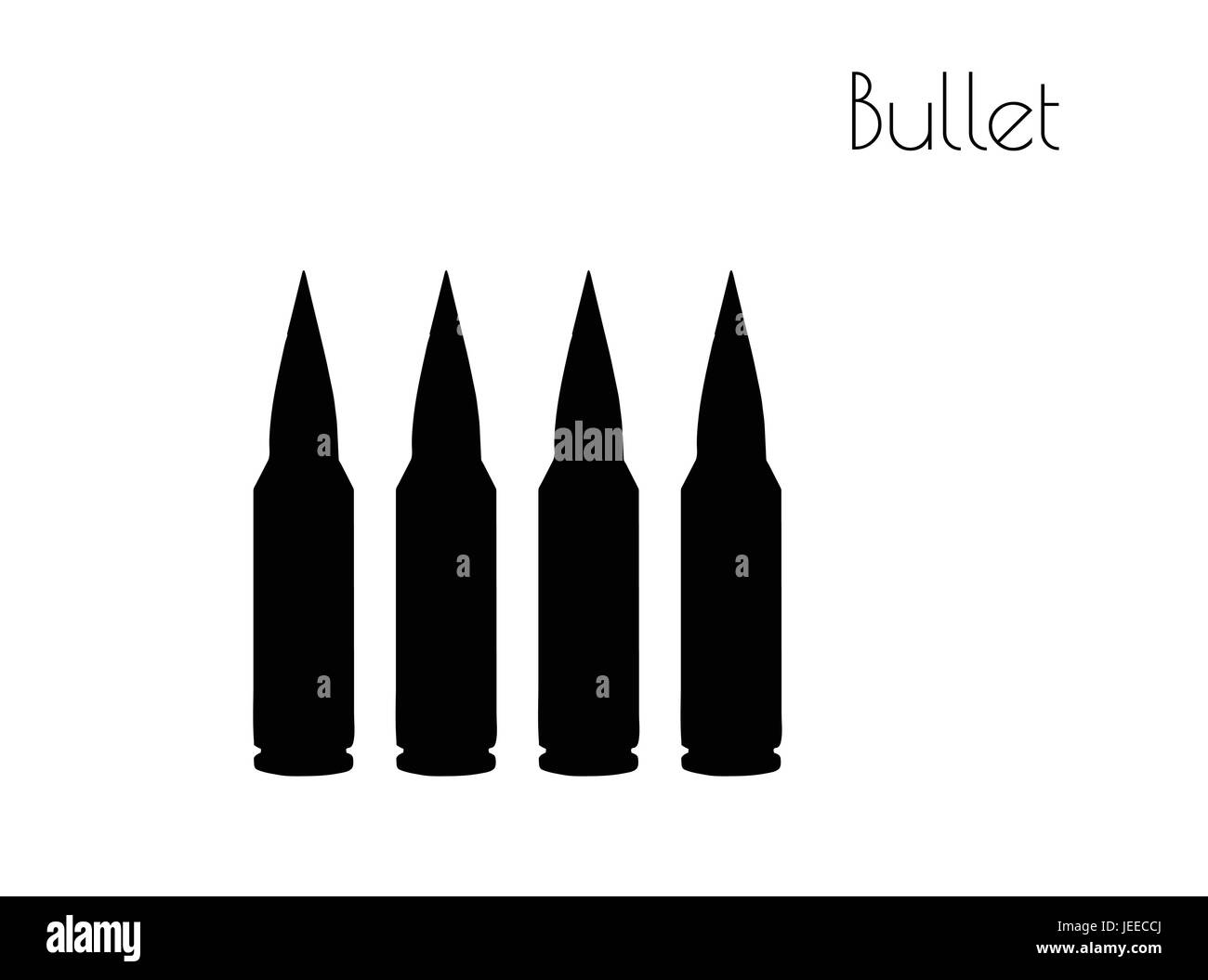 EPS 10 vector illustration of Bullets silhouette on white background ...
