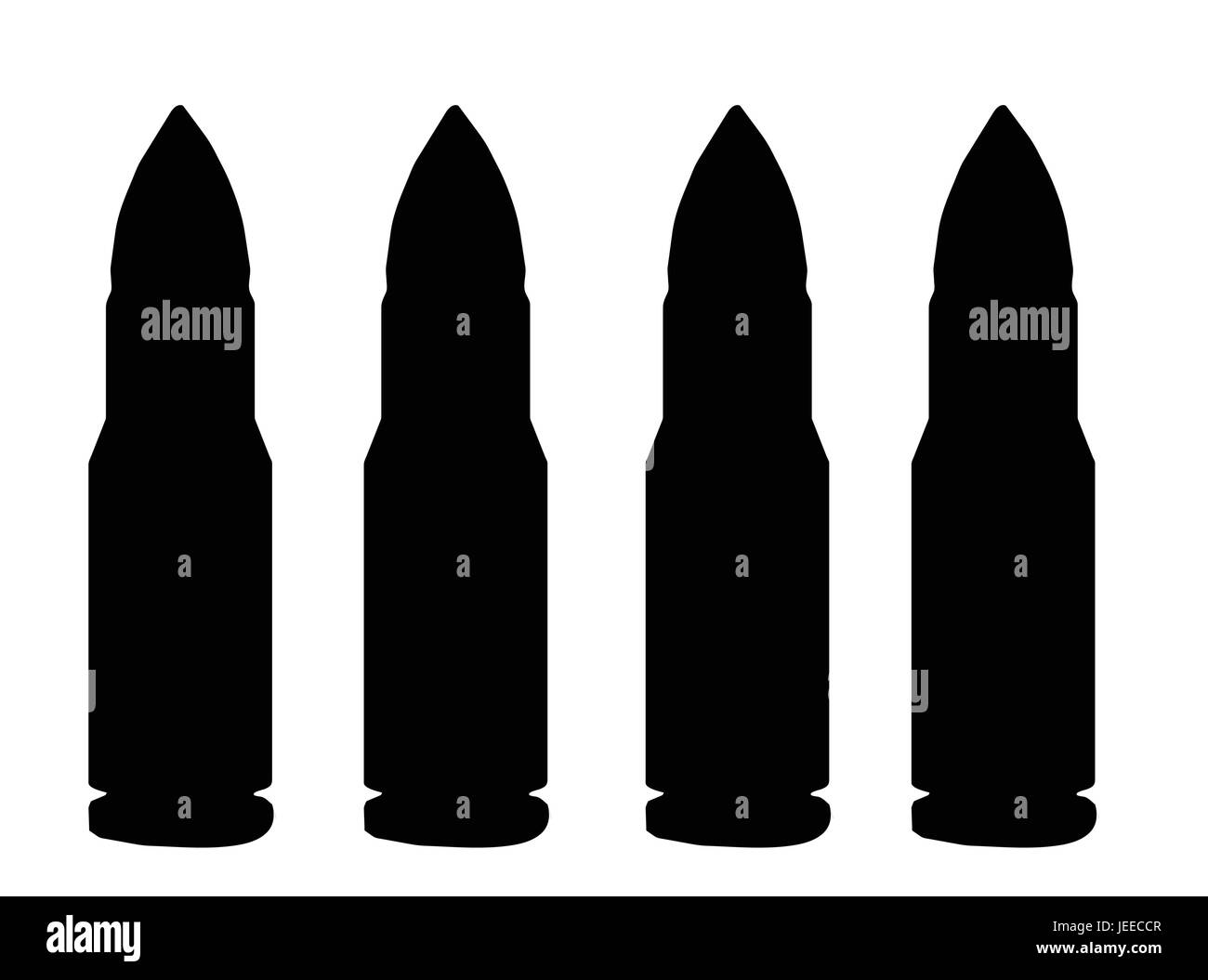EPS 10 vector illustration of Bullets silhouette on white background ...