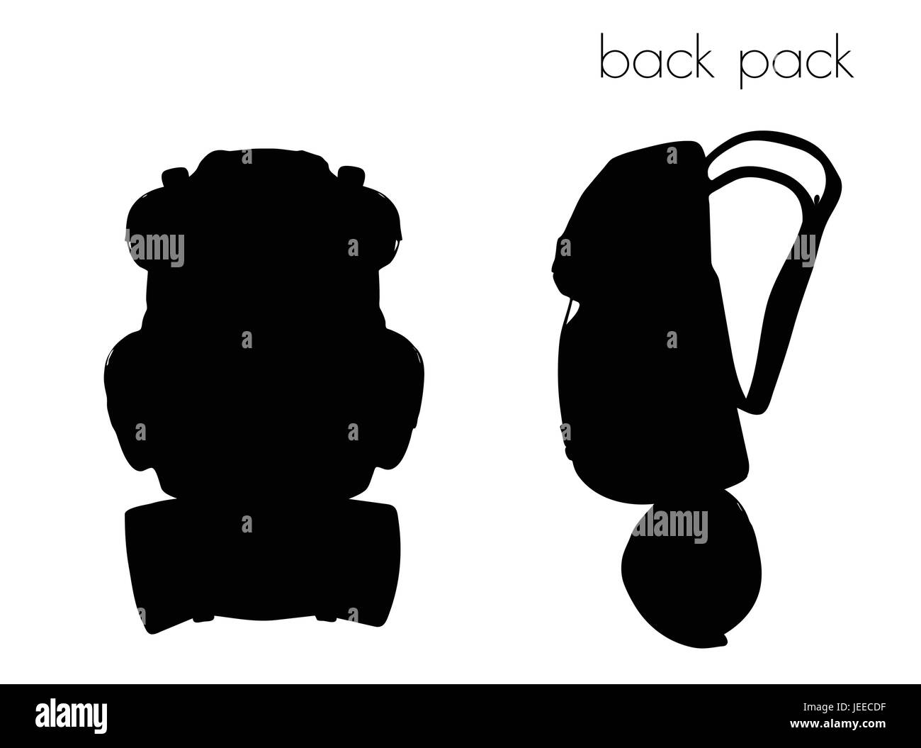 EPS 10 vector illustration of back pack silhouette on white background ...