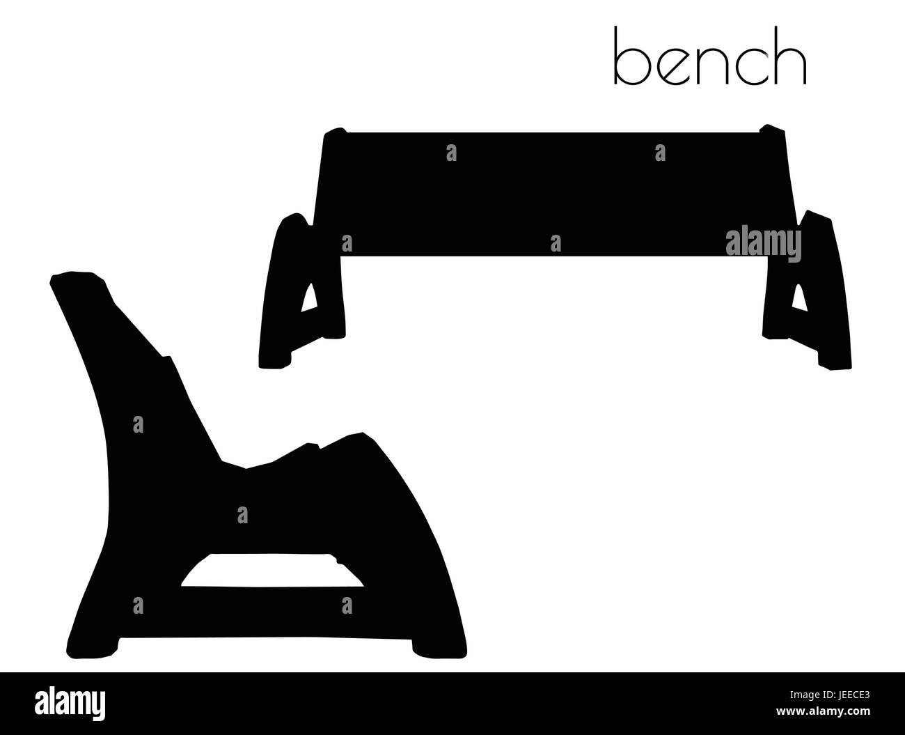 EPS 10 vector illustration of Bench silhouette on white background ...