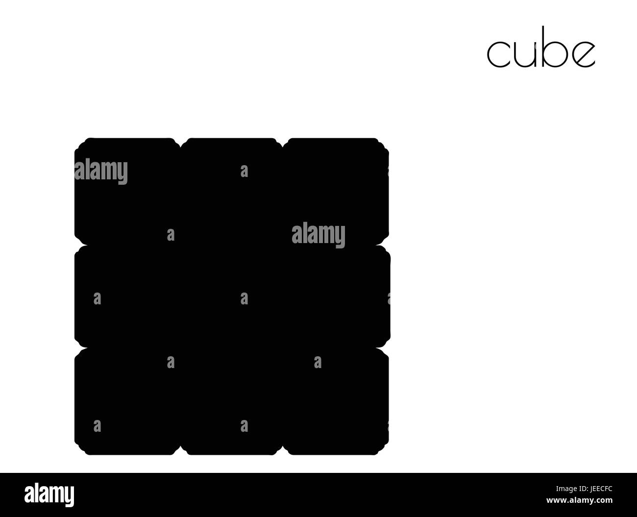 EPS 10 vector illustration of cube silhouette on white background Stock ...