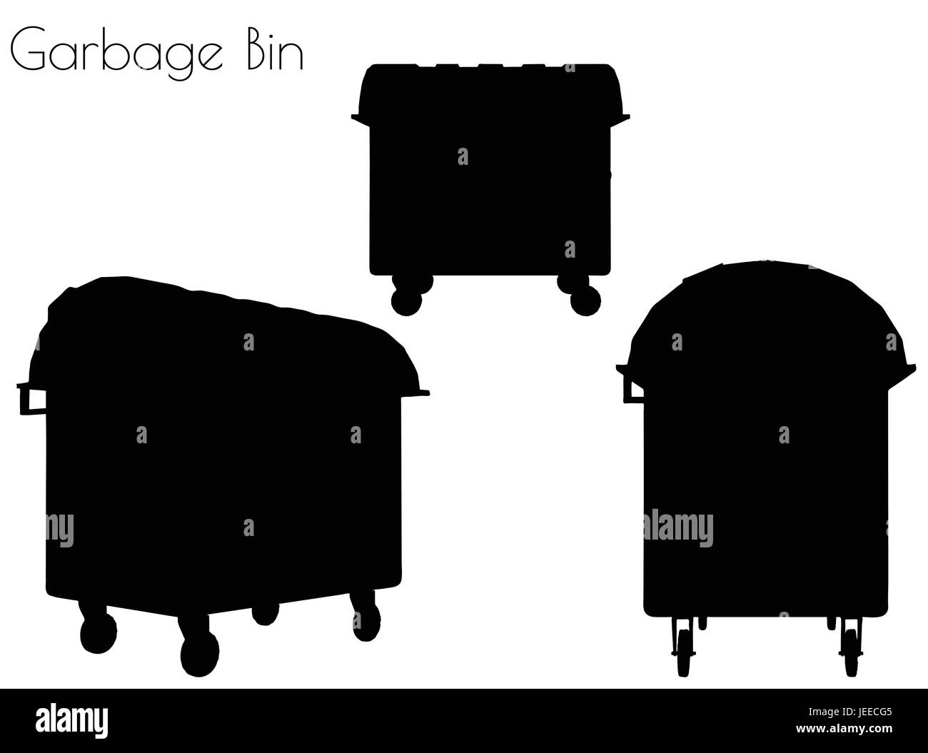 EPS 10 vector illustration of Garbage Bin silhouette on white ...