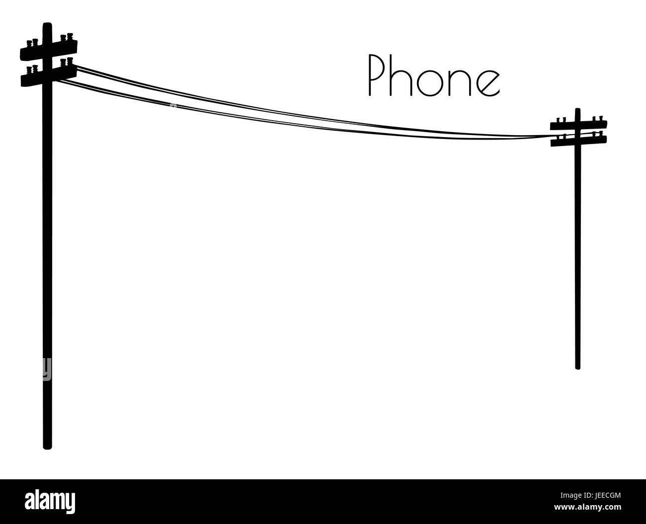 EPS 10 vector illustration of Phone line silhouette on white background ...