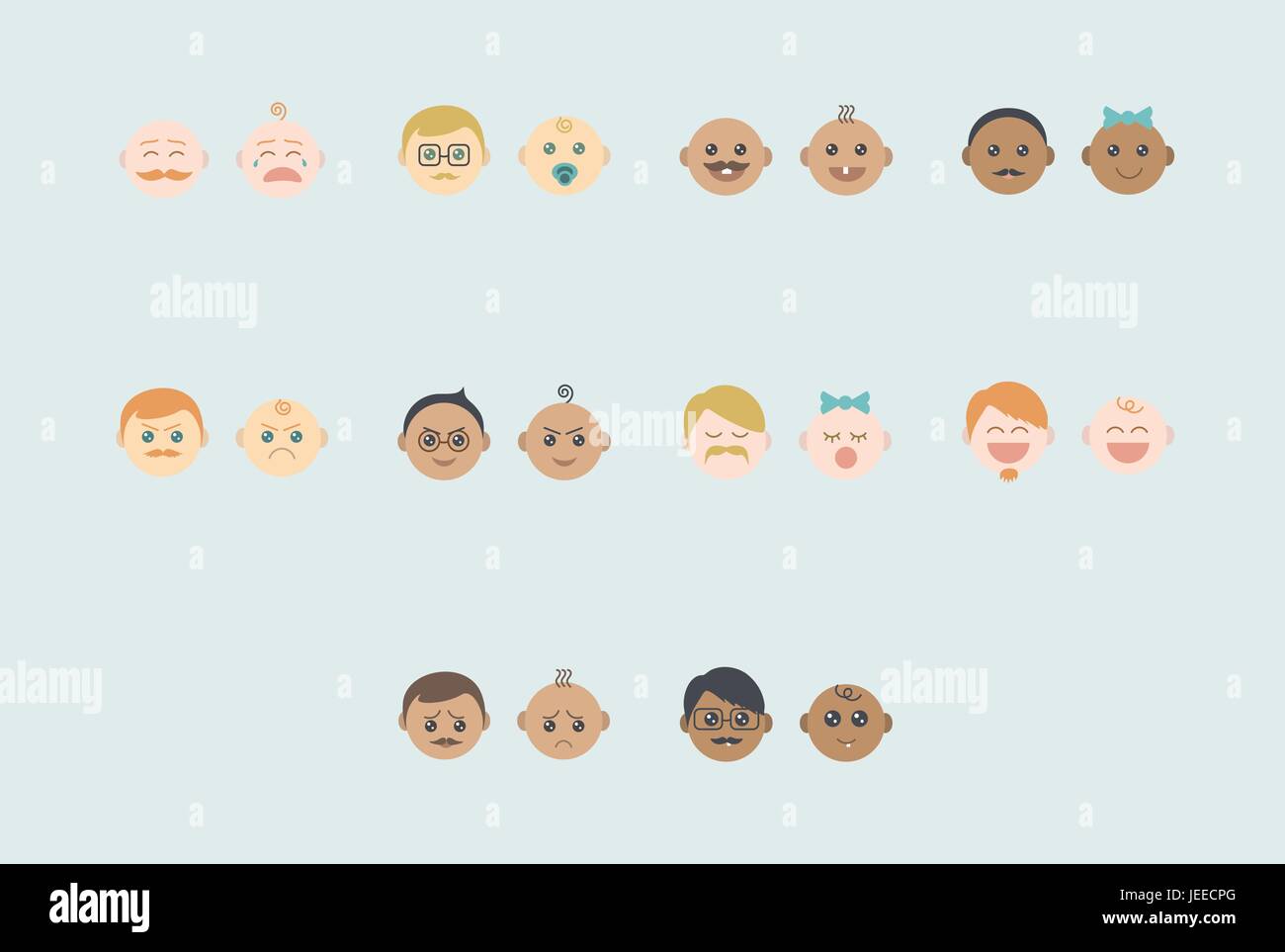 Vector set of faces with different expressions Stock Vector Image & Art ...