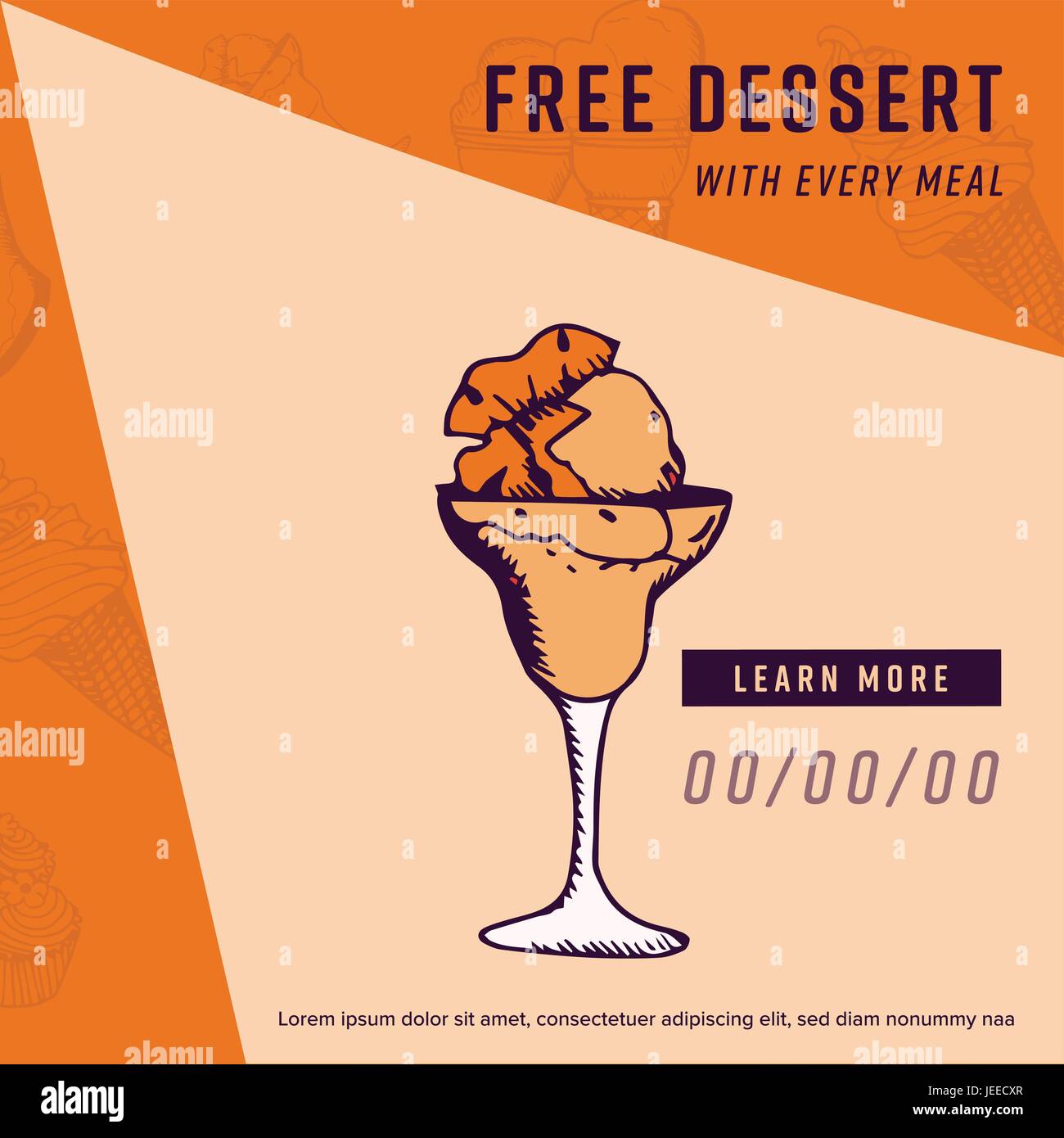 Greeting card with glass and free desert text Stock Vector Image & Art ...