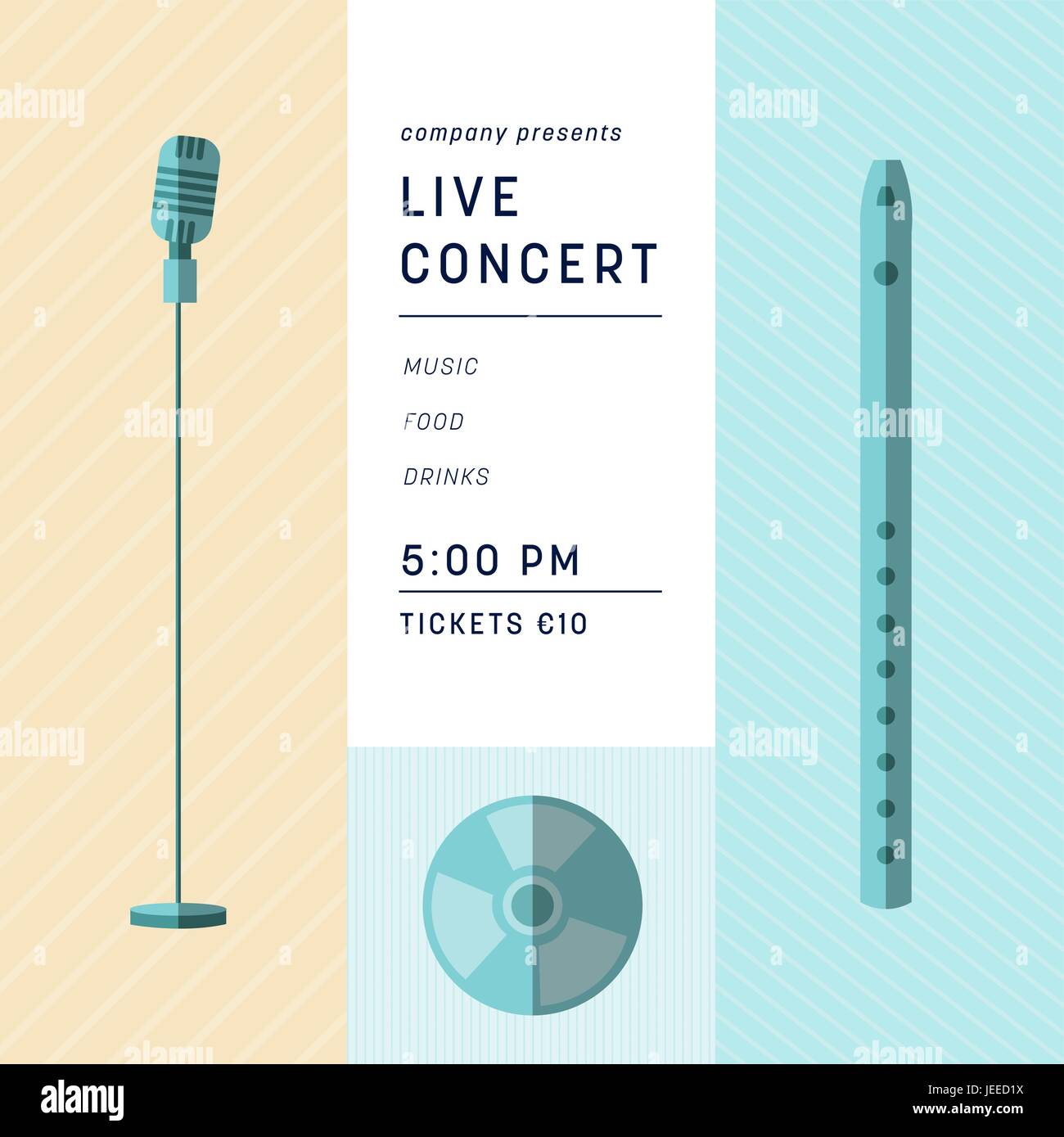 Concert pass with text and instrument icon Stock Vector Image & Art - Alamy