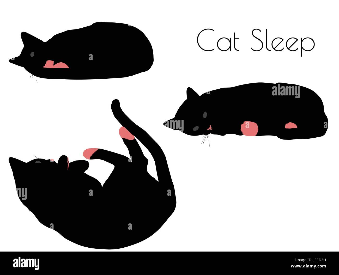 EPS 10 vector illustration of cat silhouette in Sleep Pose Stock Vector ...