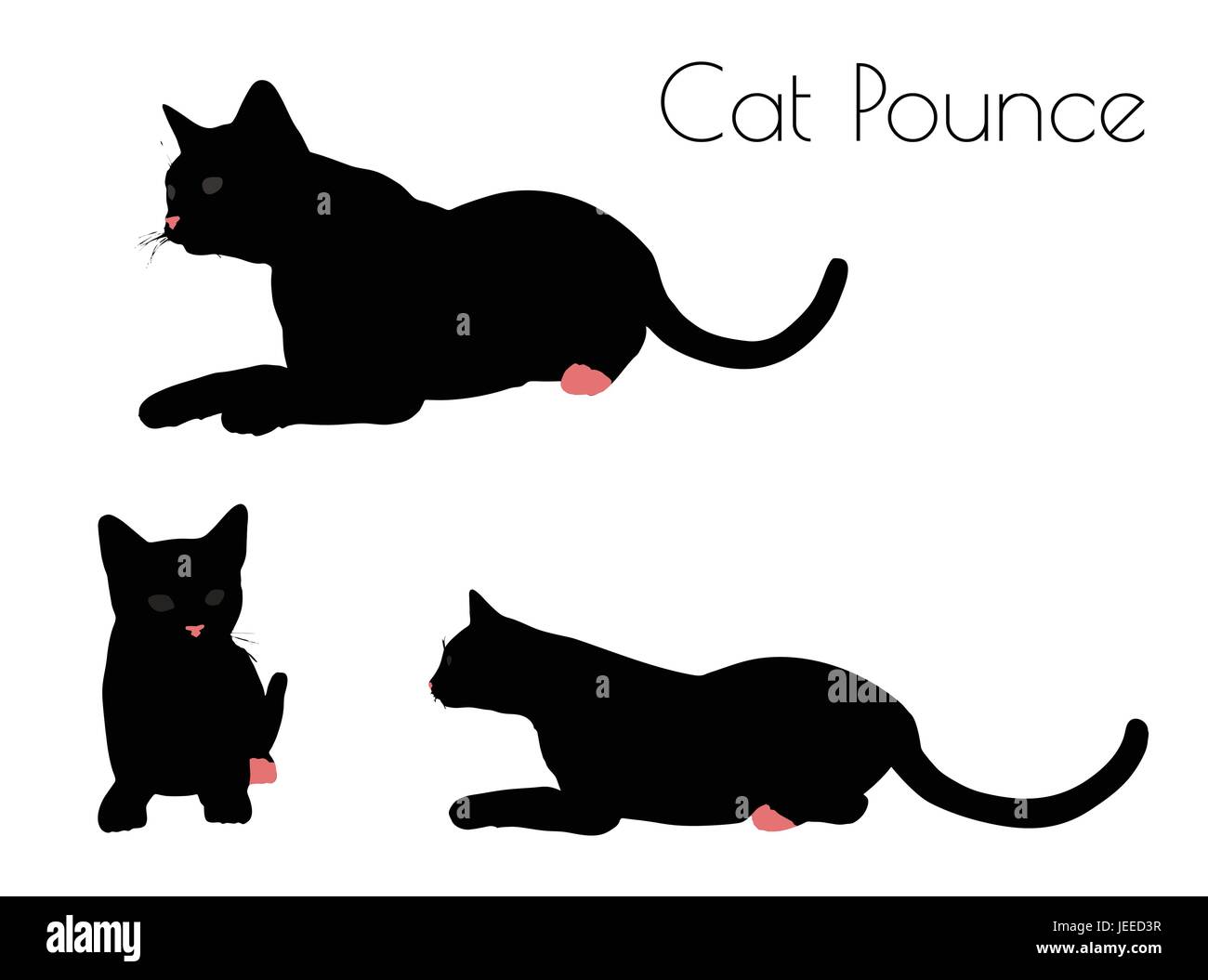 EPS 10 vector illustration of cat silhouette in Pounce Pose Stock ...