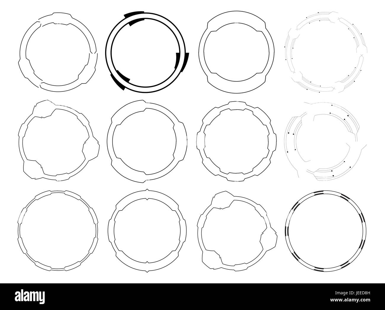 Vector icon set of circular frames Stock Vector Image & Art - Alamy