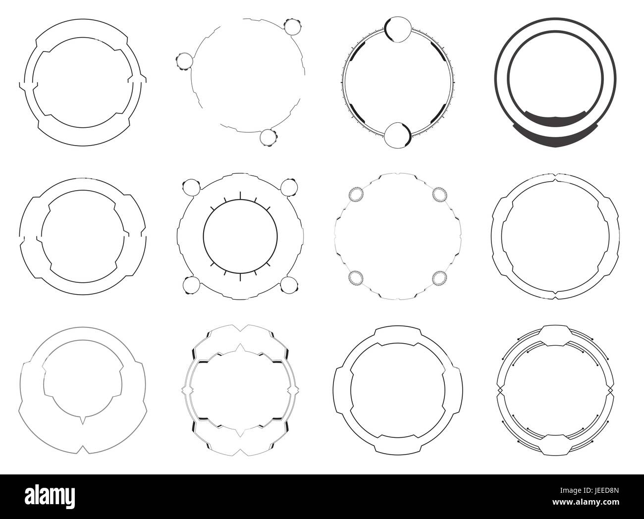Vector icon set of circular frames Stock Vector Image & Art - Alamy
