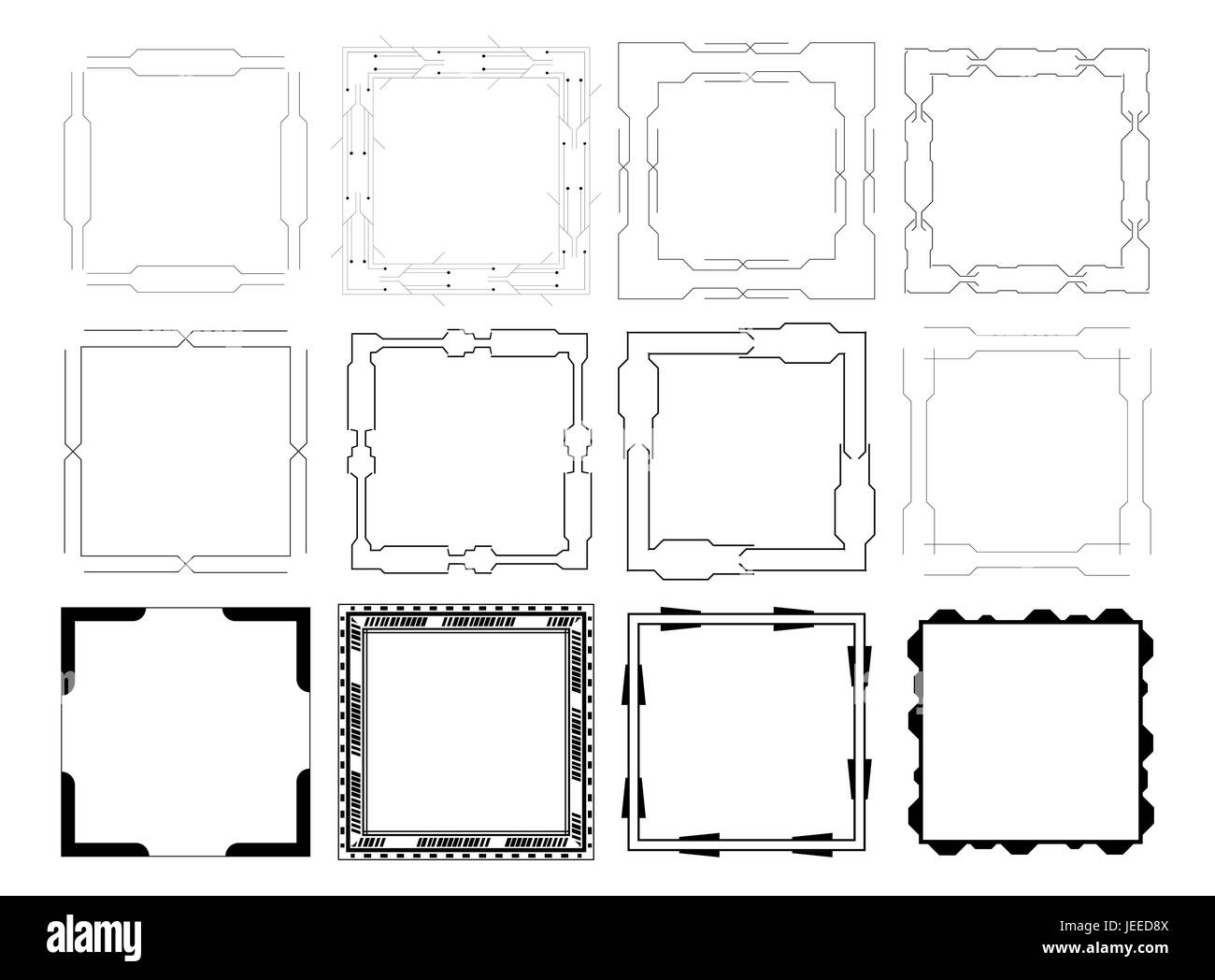 Set vintage corner frames hi-res stock photography and images - Alamy