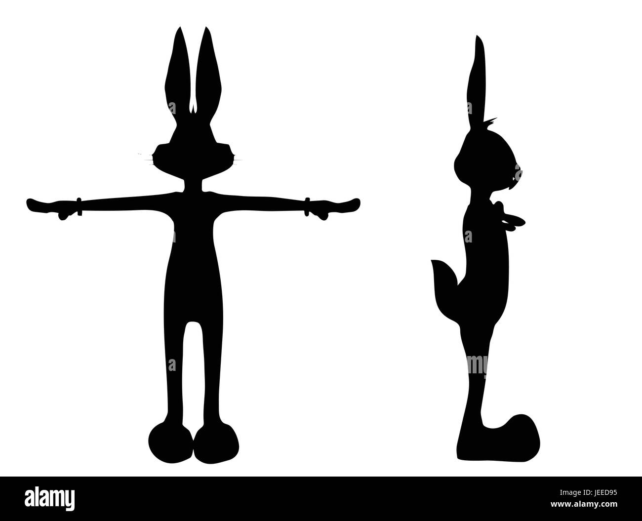 EPS 10 vector illustration of Cartoon bunny silhouette Stock Vector ...